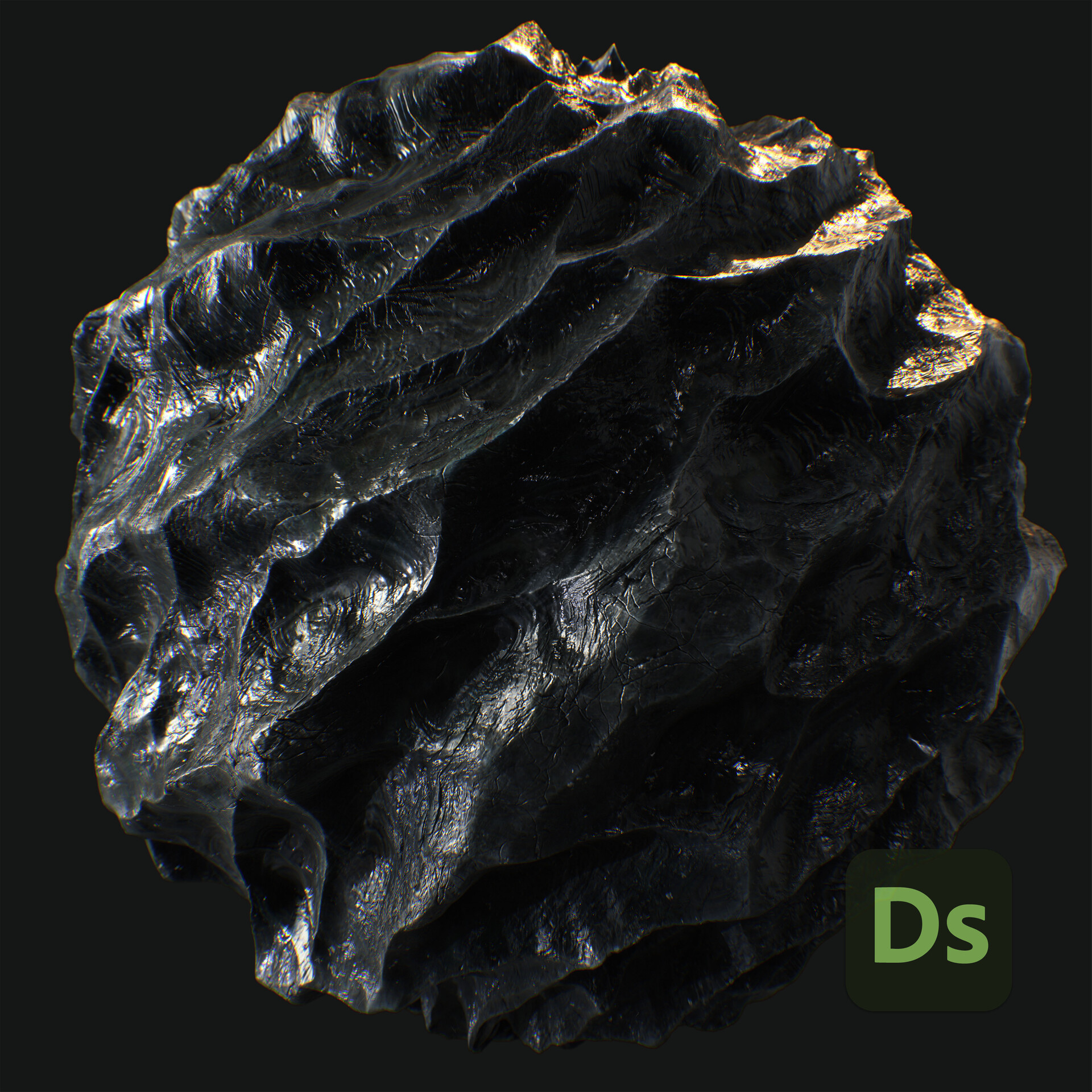 ArtStation - A study on Obsidian Rock Material
