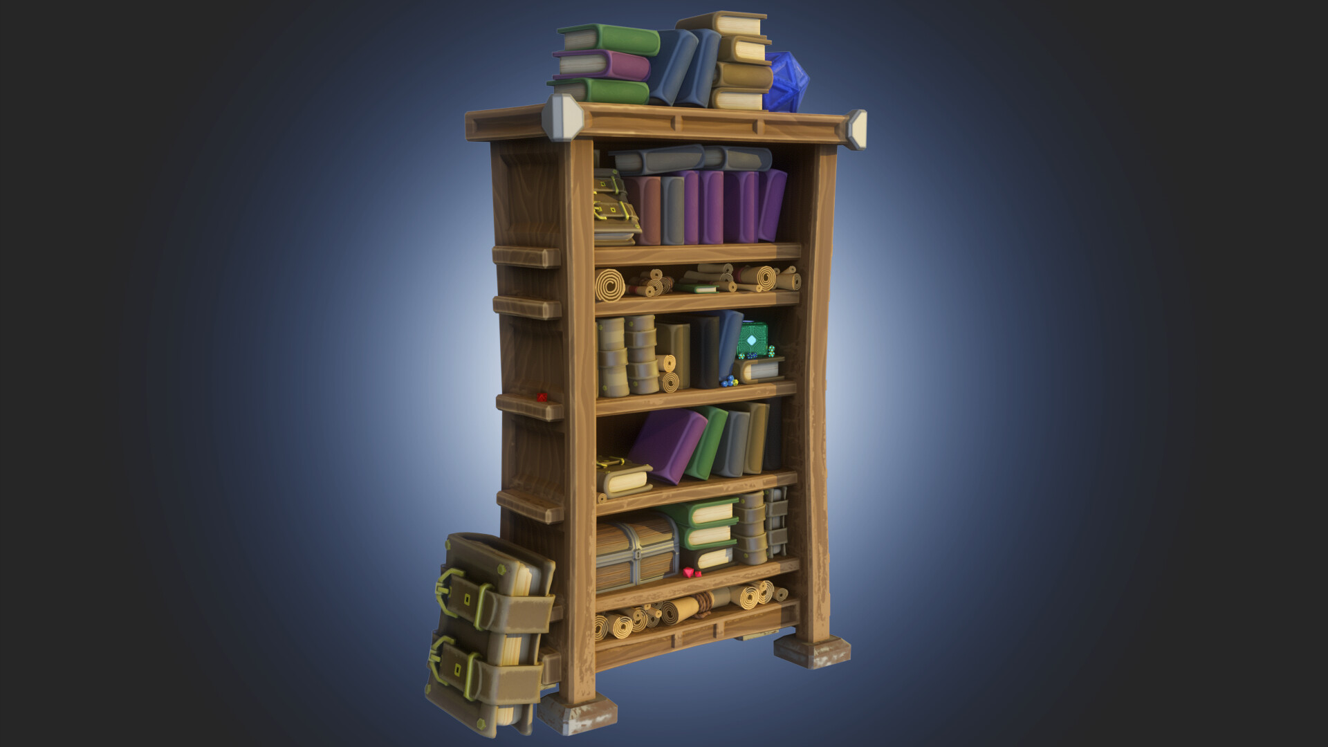 ArtStation - Stylized Fantasy Bookshelf
