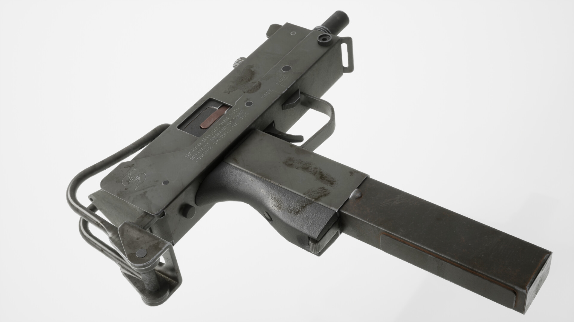 ArtStation - Ingram M11 Low-poly game-ready model