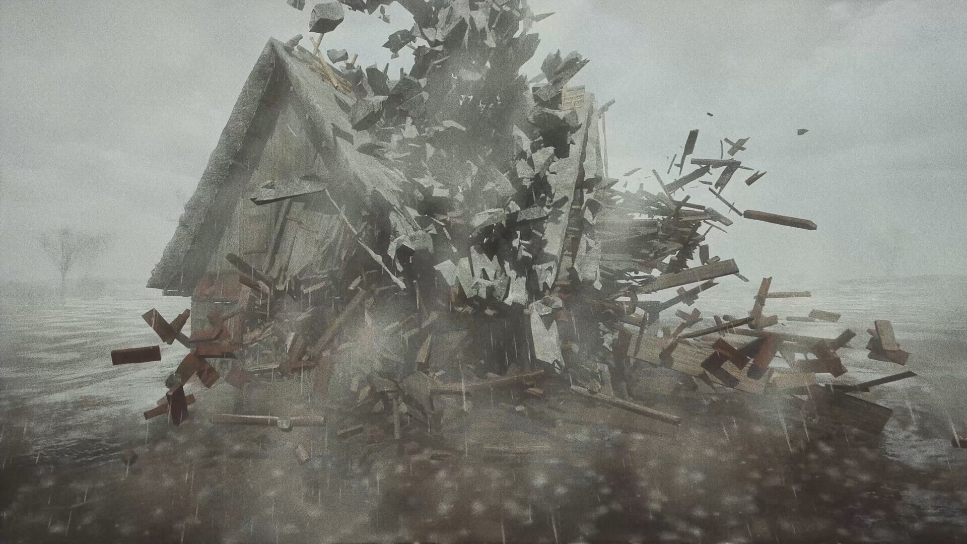 ArtStation - Rainy House Explosion