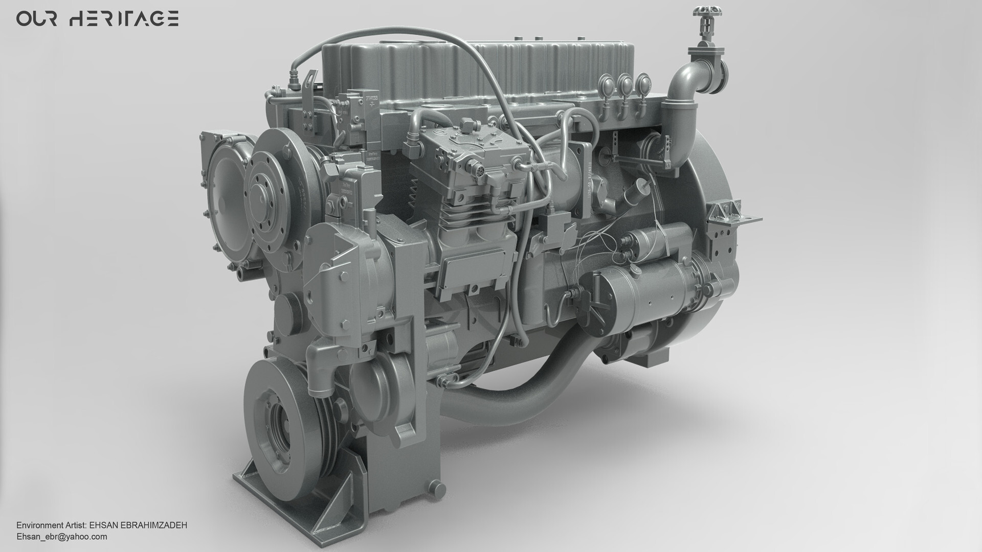 ArtStation - Project "Our Heritage" Prop [Caterpillar Engine]