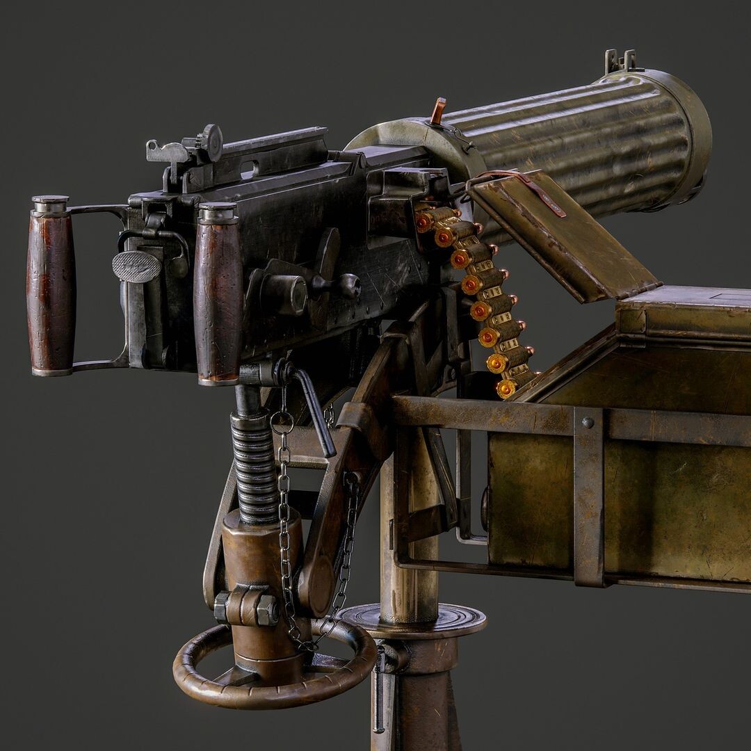 ArtStation - Maxim Vickers Machine Gun inspired 3d model.