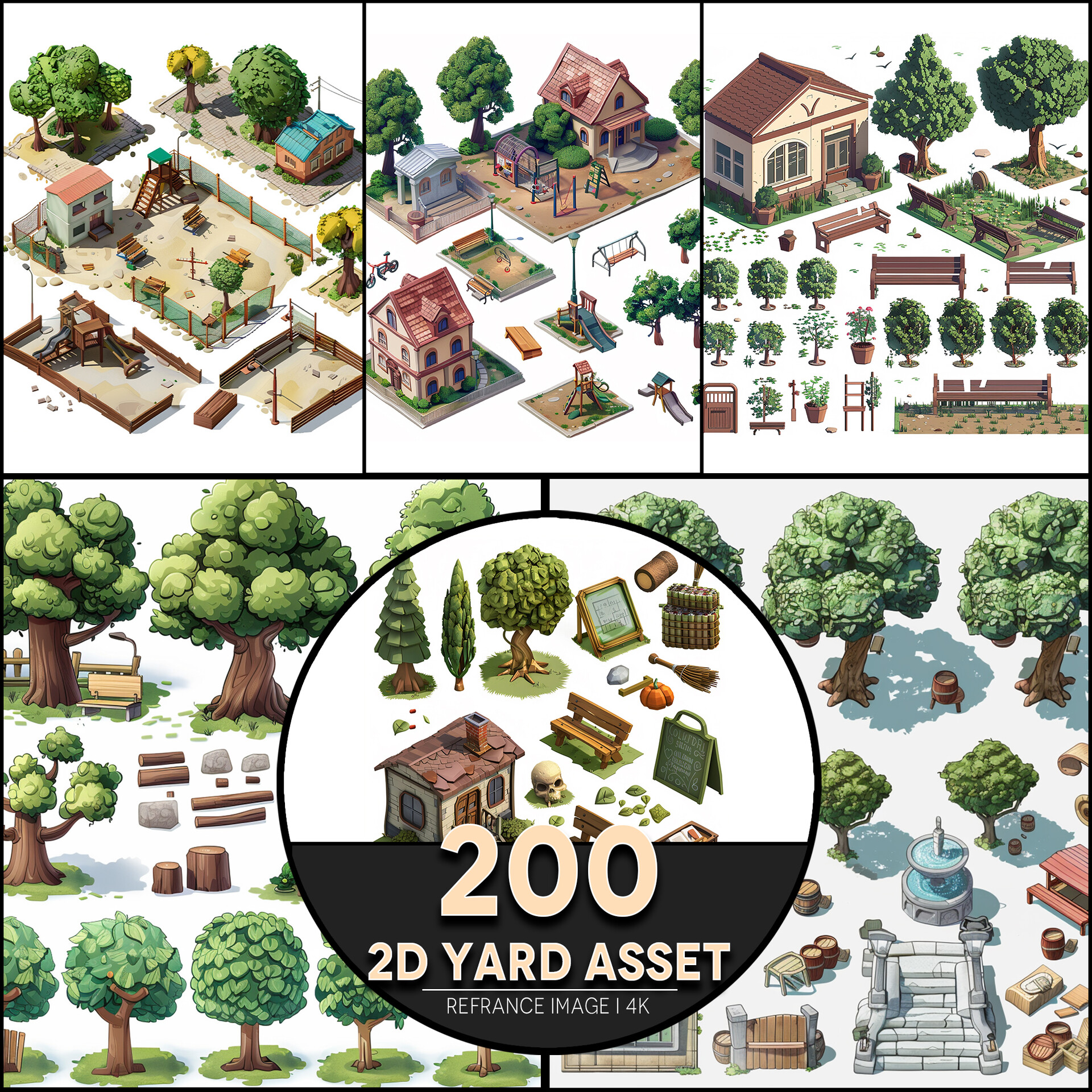Pixel Ref - 2D Yard Asset 4K Reference/Concept Images