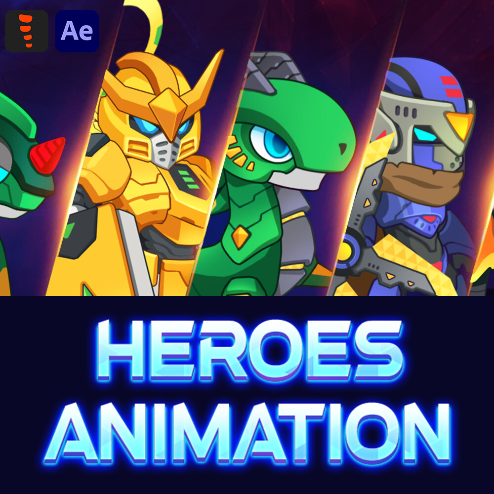 ArtStation - Heroes Animation_ Spine + After Effect