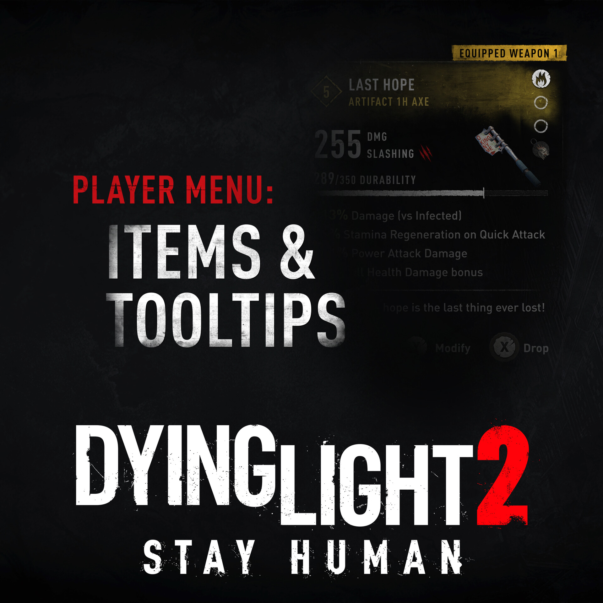 ArtStation - Dying Light 2 Stay Human - Player Menu UI/UX: Items & Tooltips