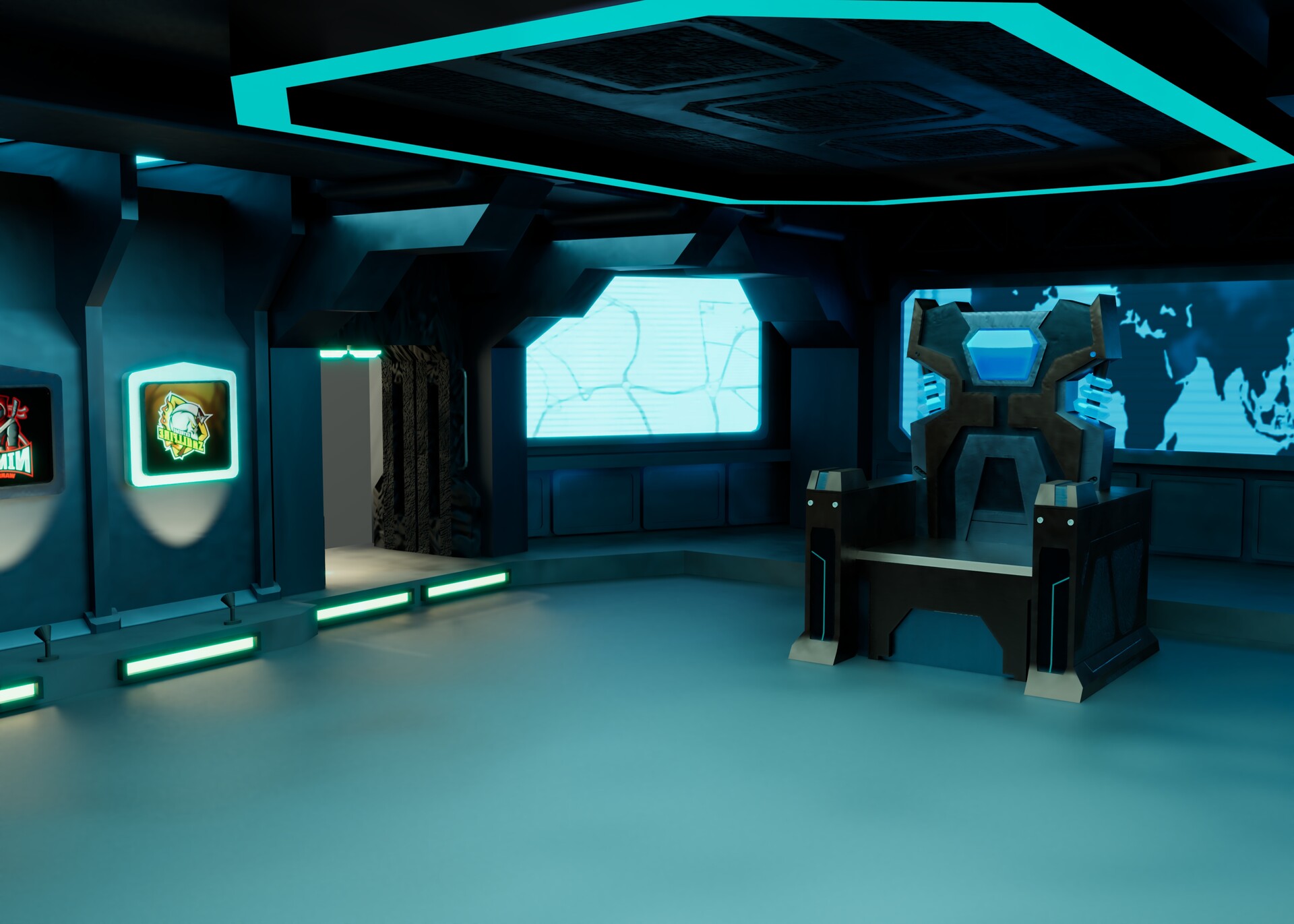 ArtStation - Sci-fi War Room & Scholar Genius Chair