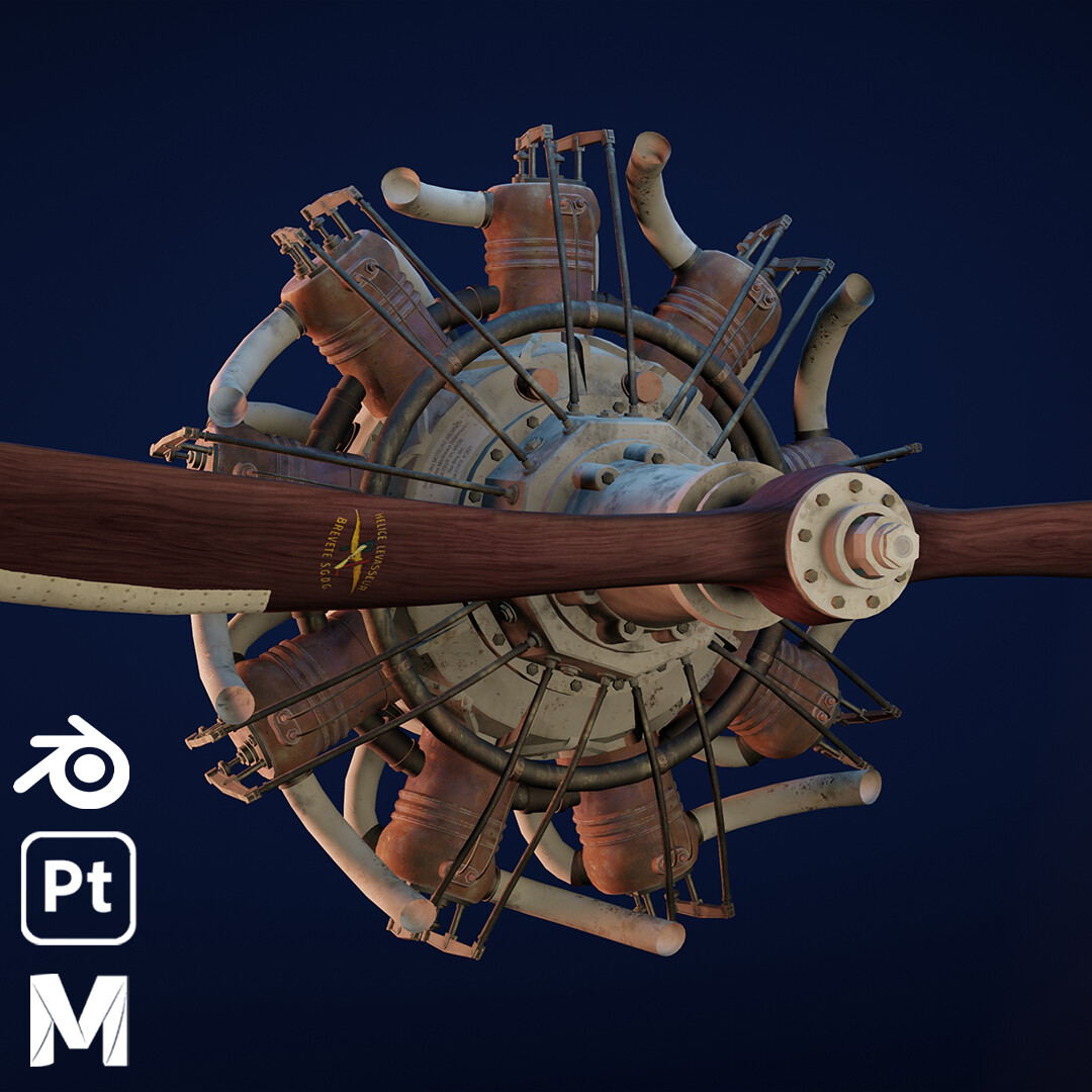 ArtStation - Salmson engine type P9 1915