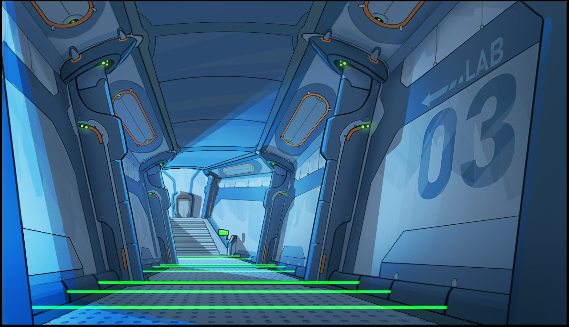 ArtStation - Supervillain Lair Laser Hallway