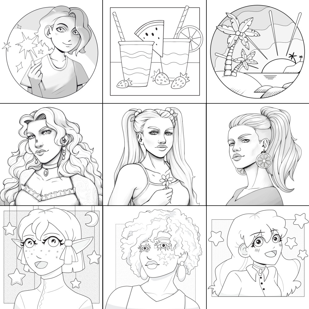 ArtStation - 2D Drawings for a Digital Coloring Game [Anycolor by ...