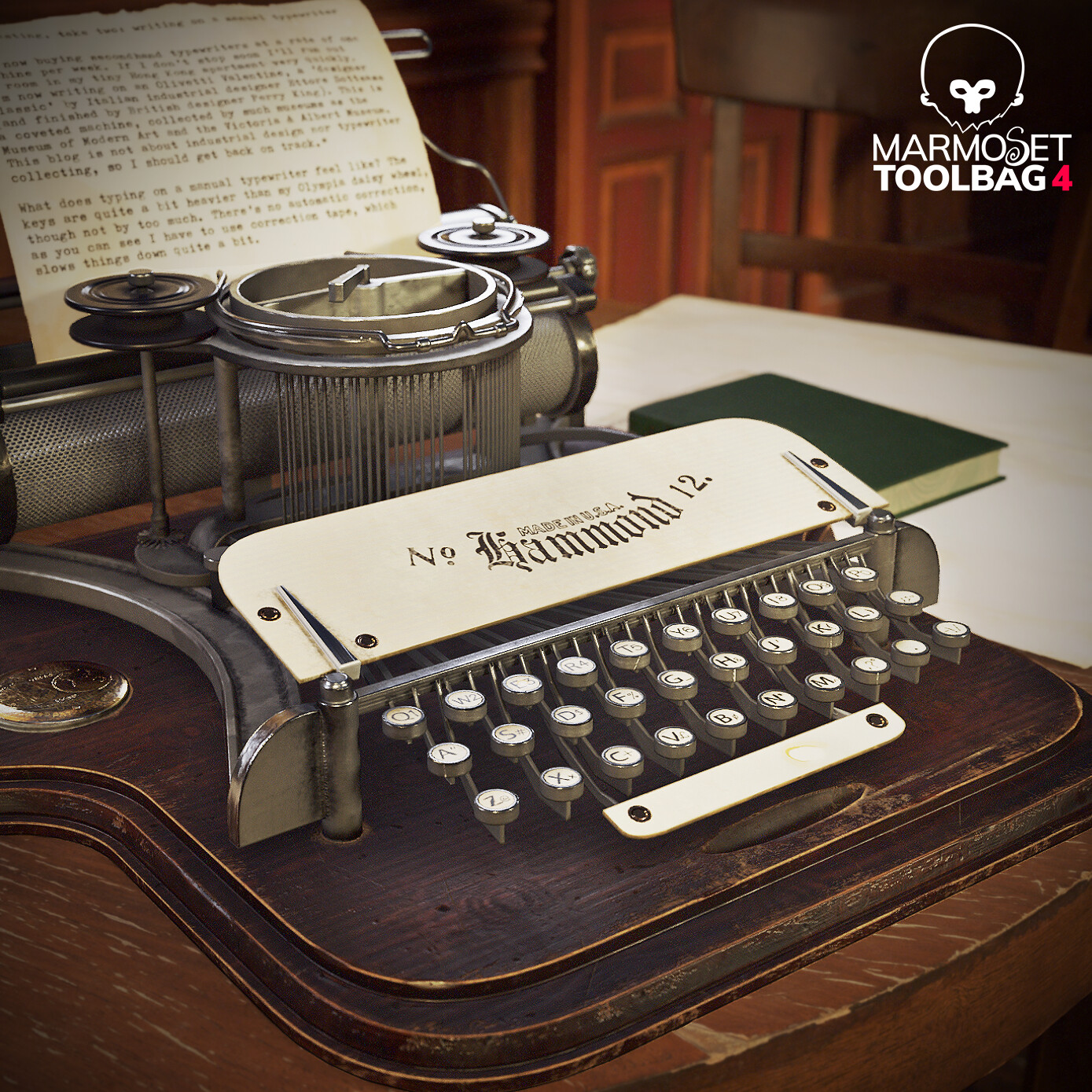 ArtStation - Old typewriter Hammond n12
