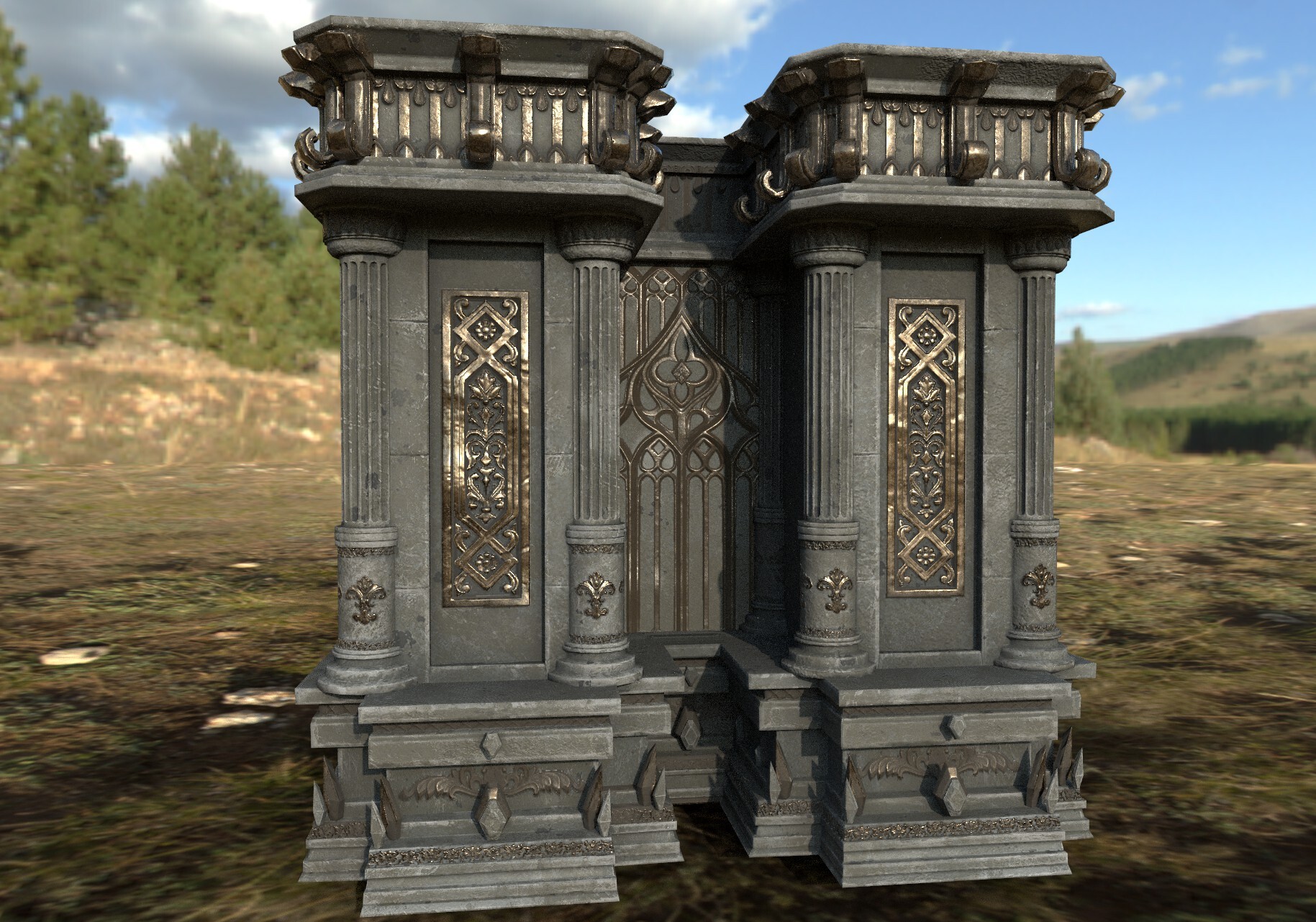 ArtStation - medieval railing