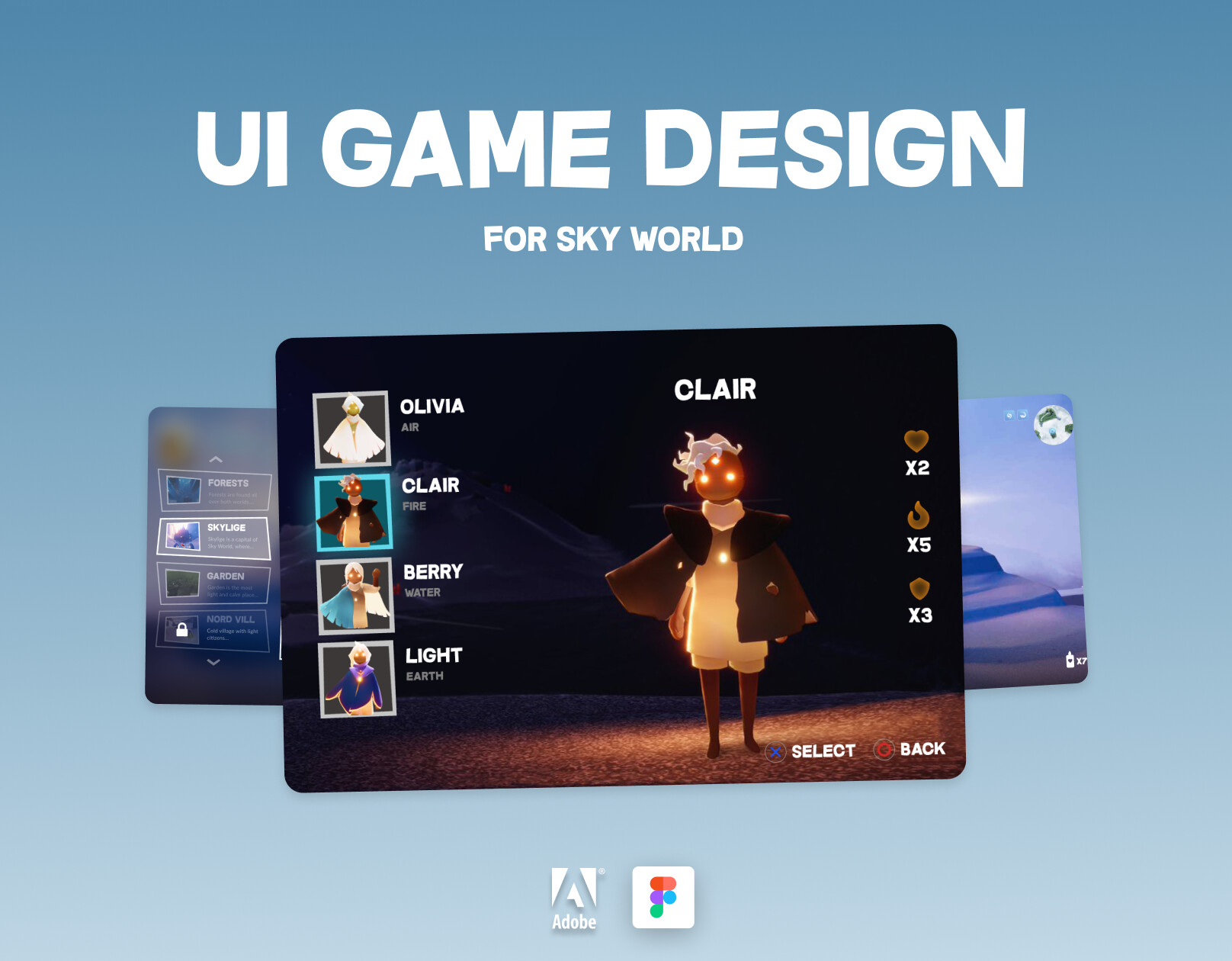 ArtStation - UI Game Design – Sky World