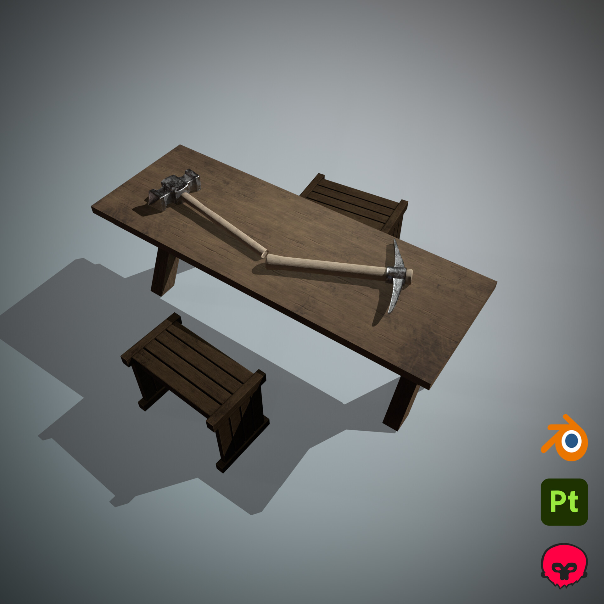 ArtStation - Tools on a table