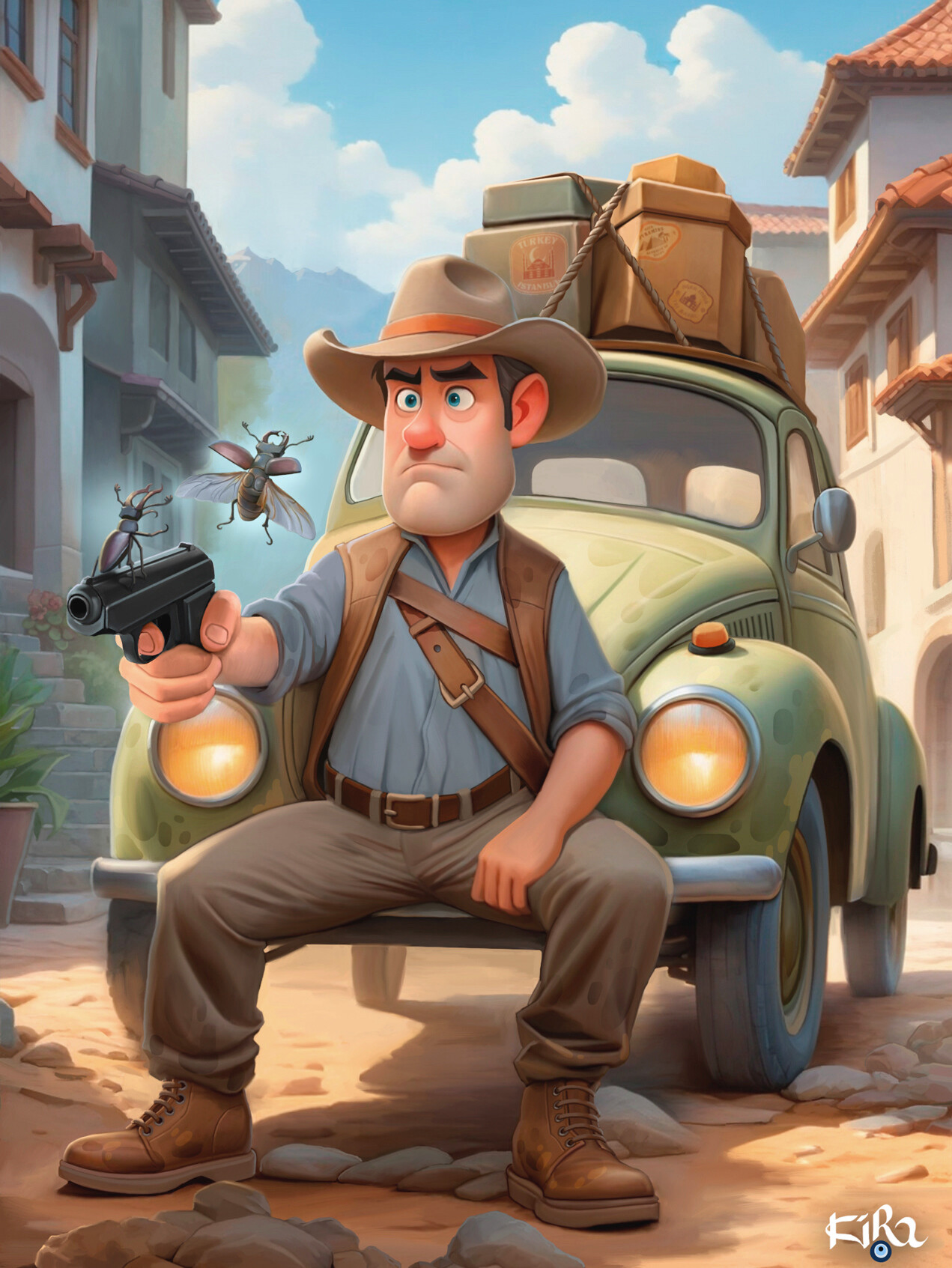 ArtStation - Indiana and a Couple of Fierce Bugs