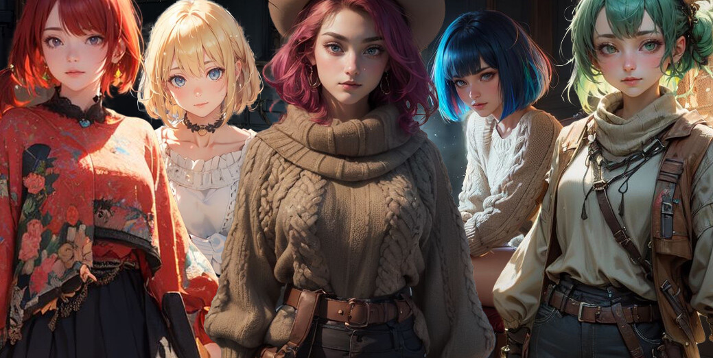 ArtStation - 295 Elegance Sweaters and Winter Fashion Beauty References ...