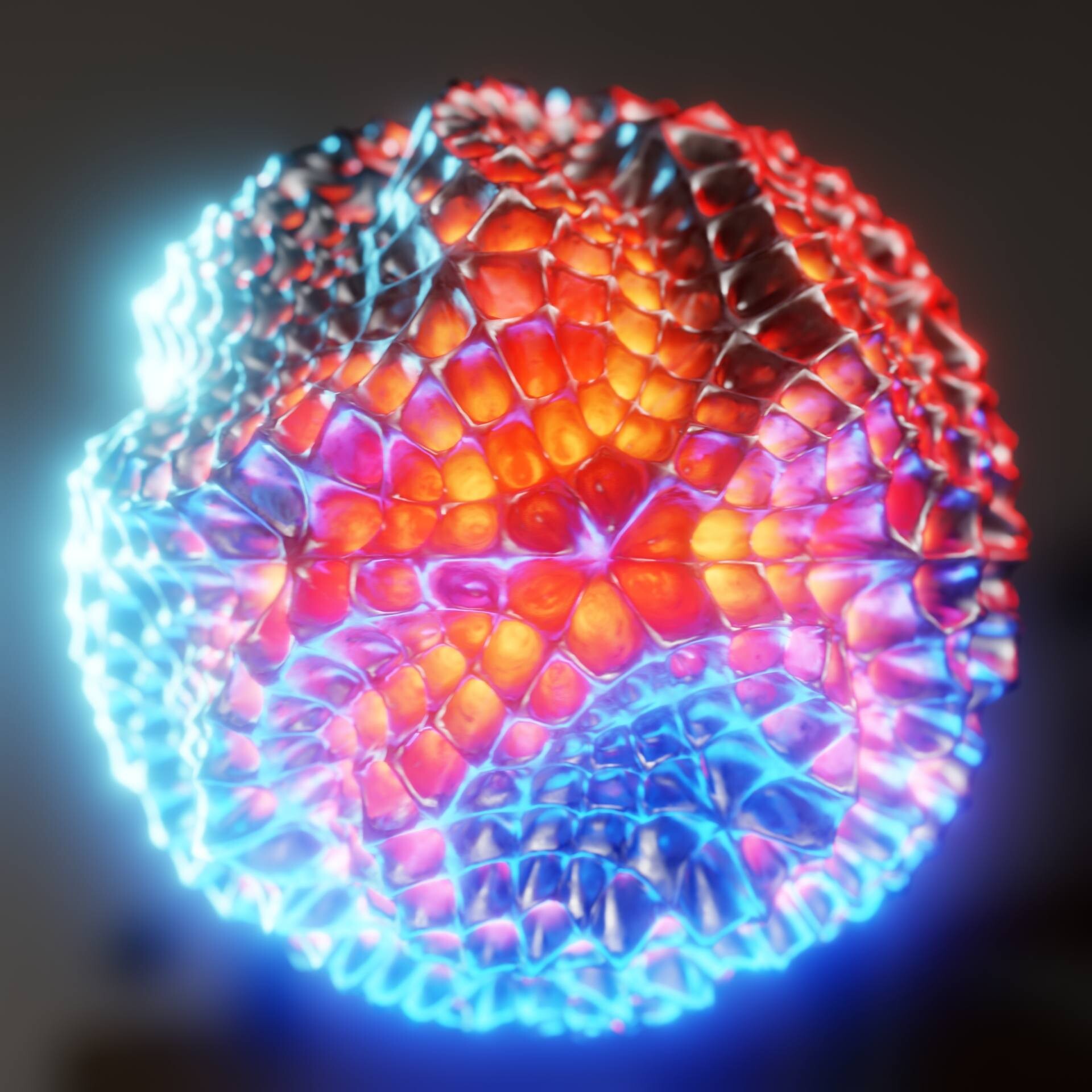 ArtStation - Blender Tutorial: Abstract Honeycomb Sphere Satisfying Animation Loop (Geometry Nodes)