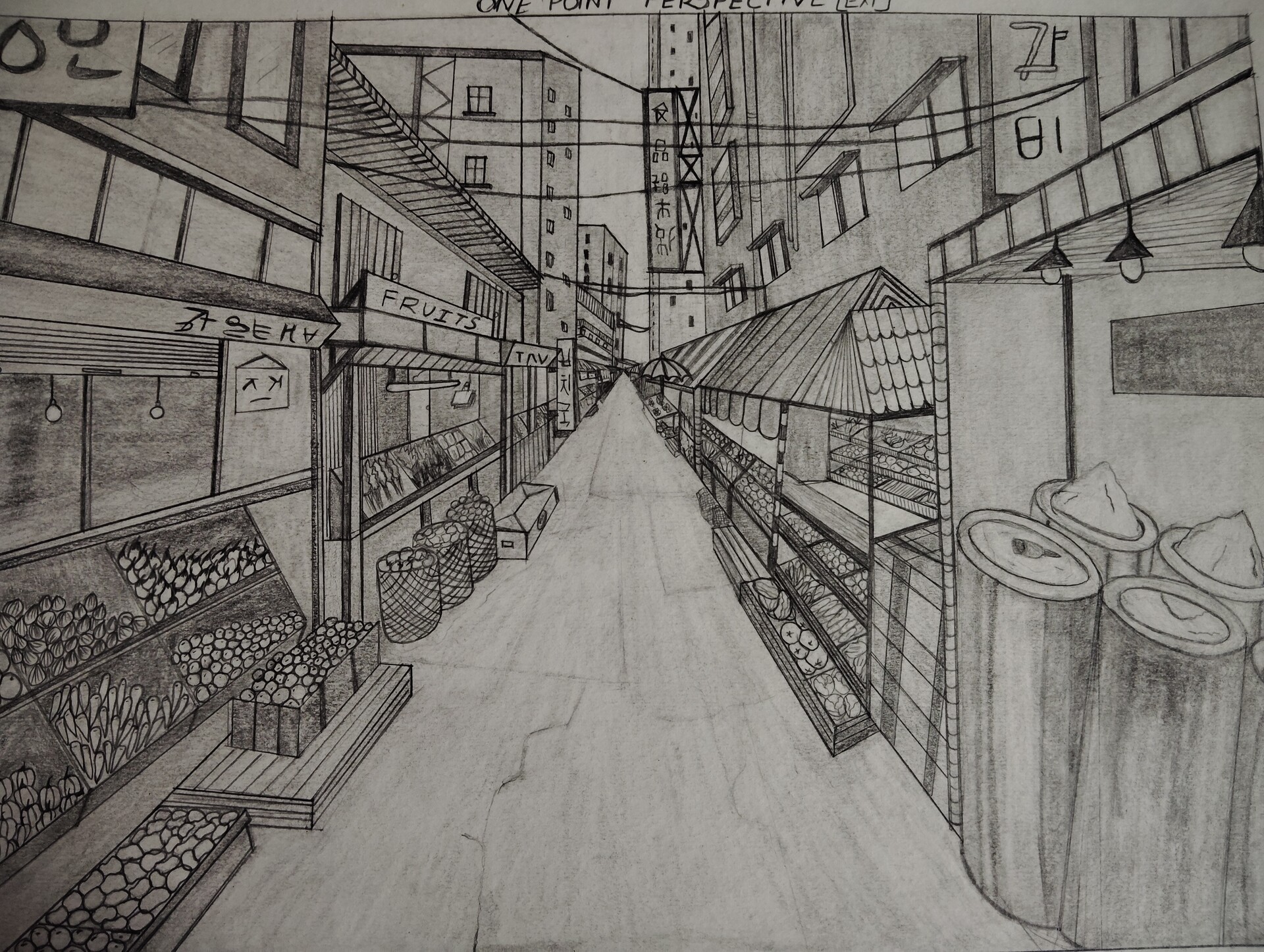 ArtStation - A market place in one point perspective veiw.