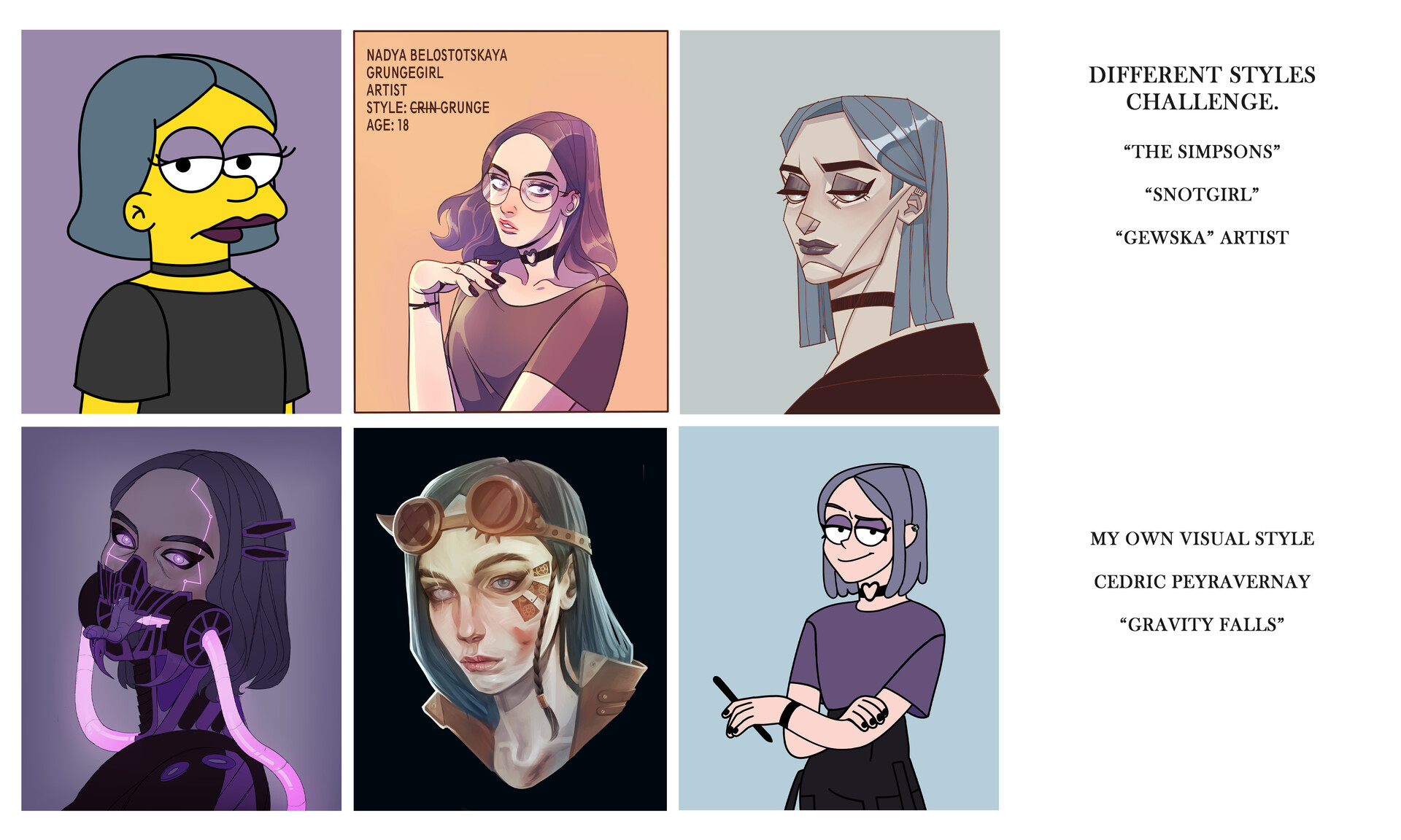 ArtStation - Self portraits in different styles