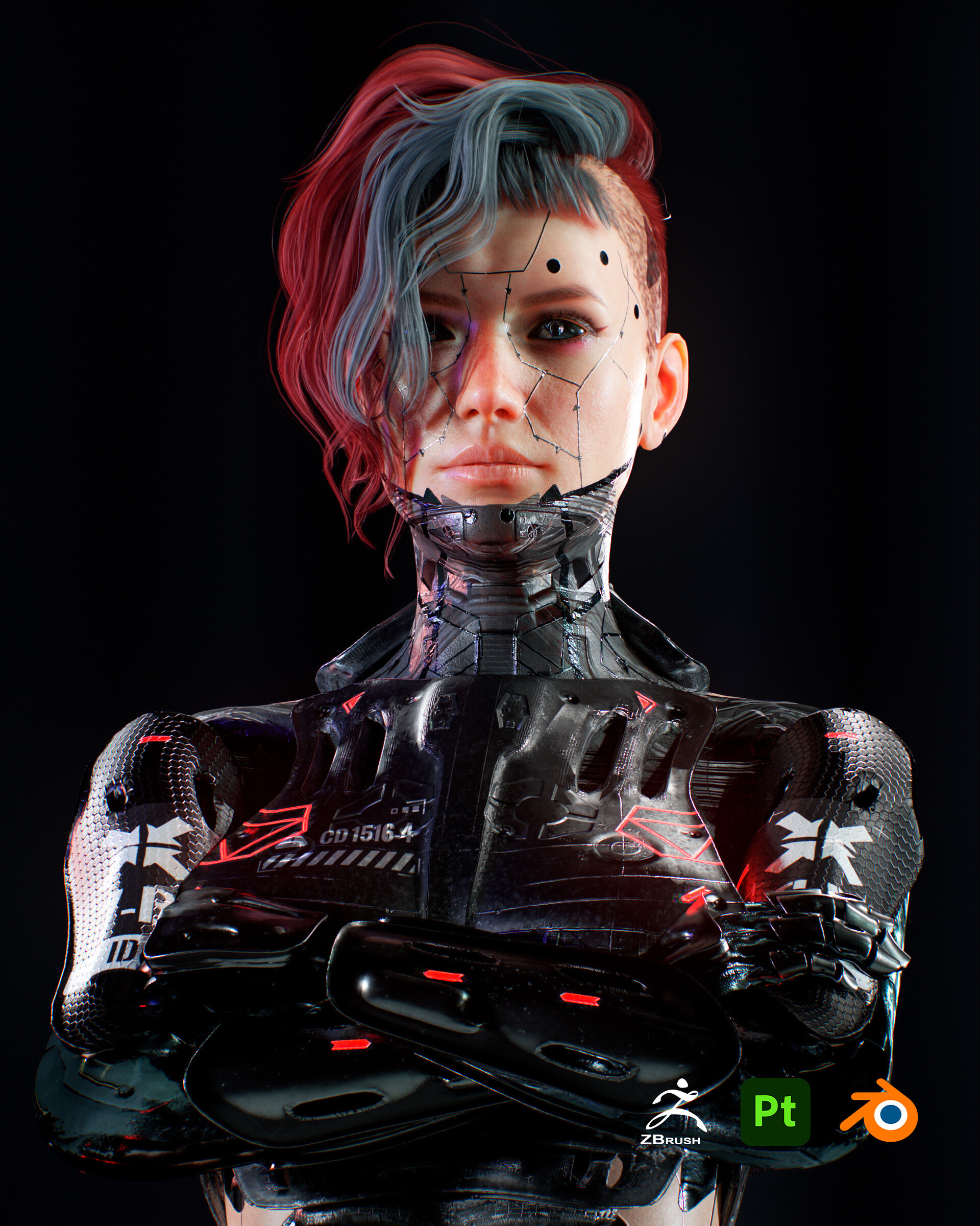 ArtStation - CHARACTER CYBERPUNK WOMAN by Oscar creativo