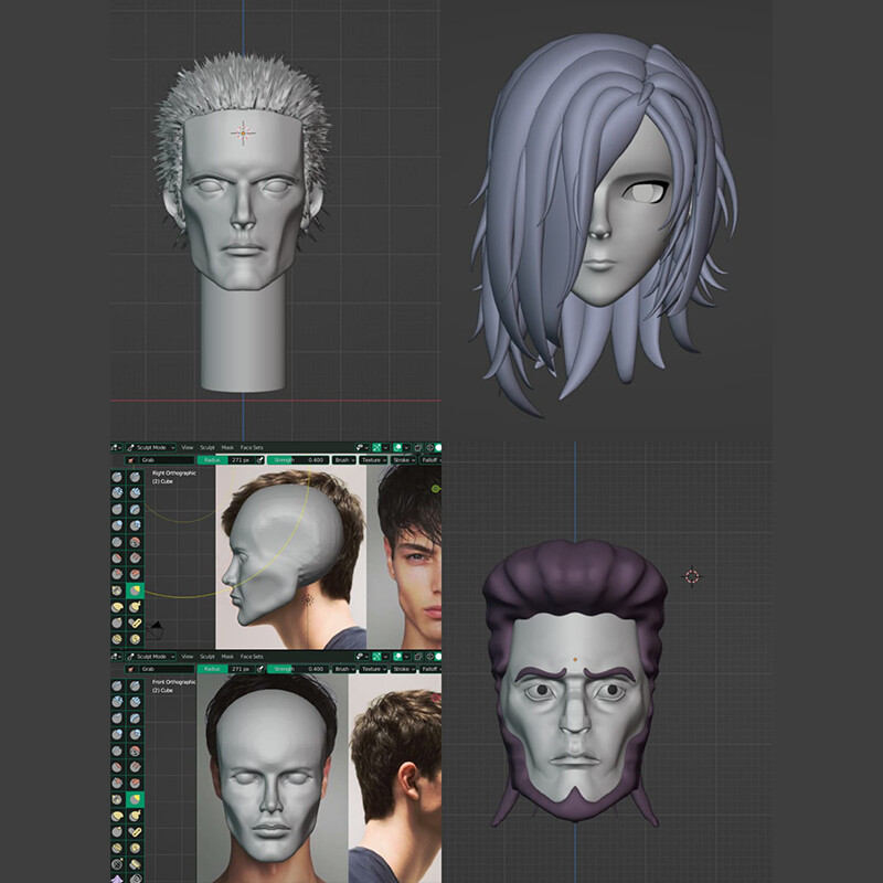 ArtStation - Head sculpt Practice Jan & Feb 2024