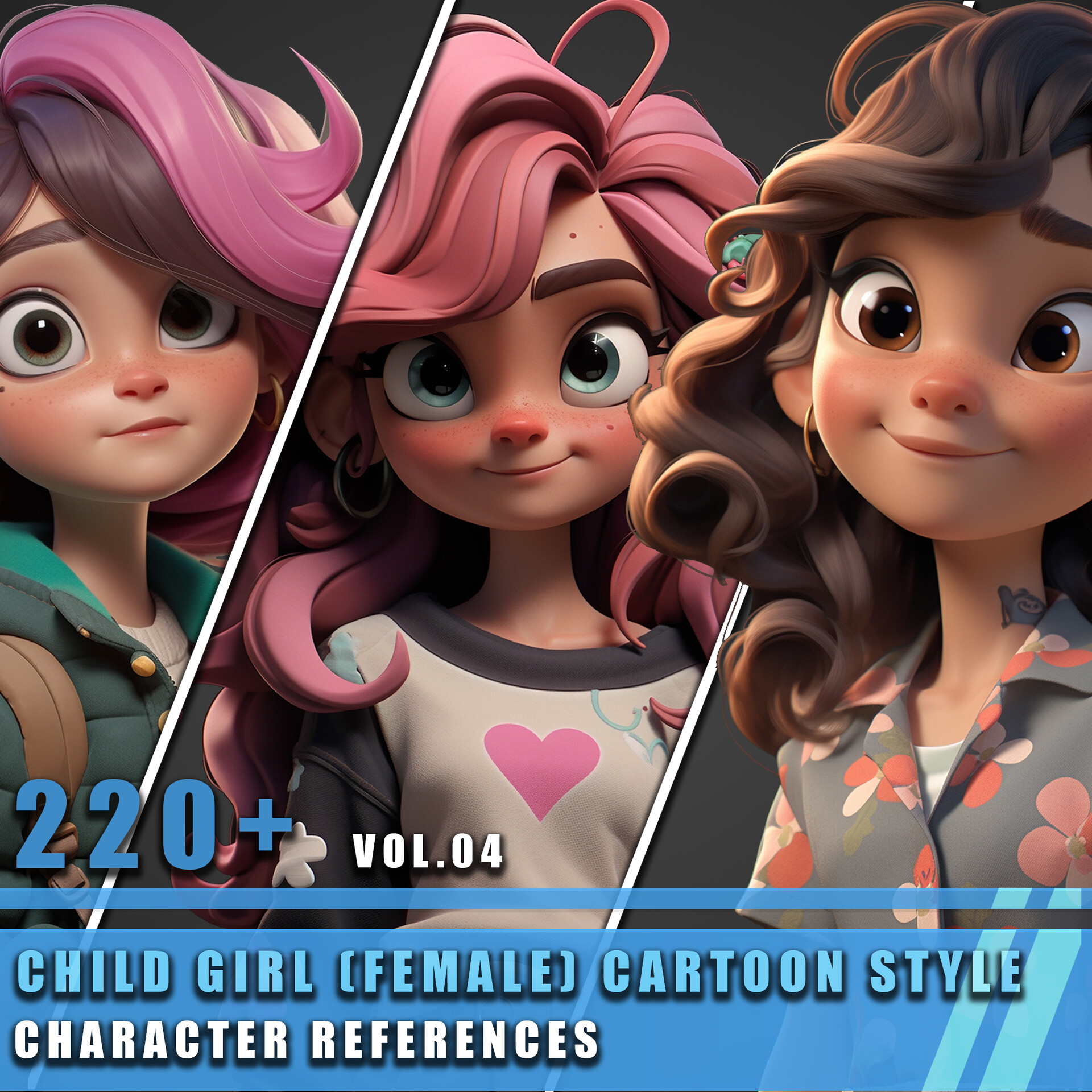ArtStation - 220+ Child Girl Female Cartoon Style - Character ...