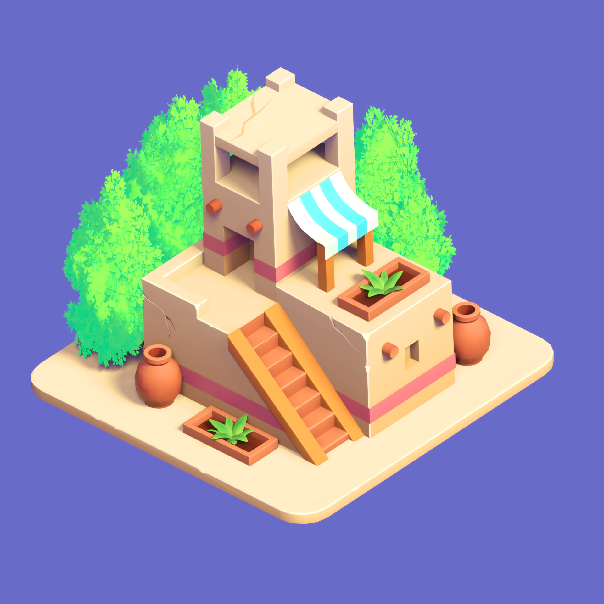 ArtStation - Stylized Egyptian house