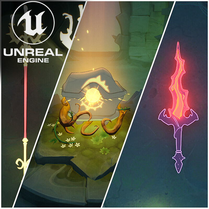 ArtStation - Weapons & XP pickups - Unreleased UE5 Project