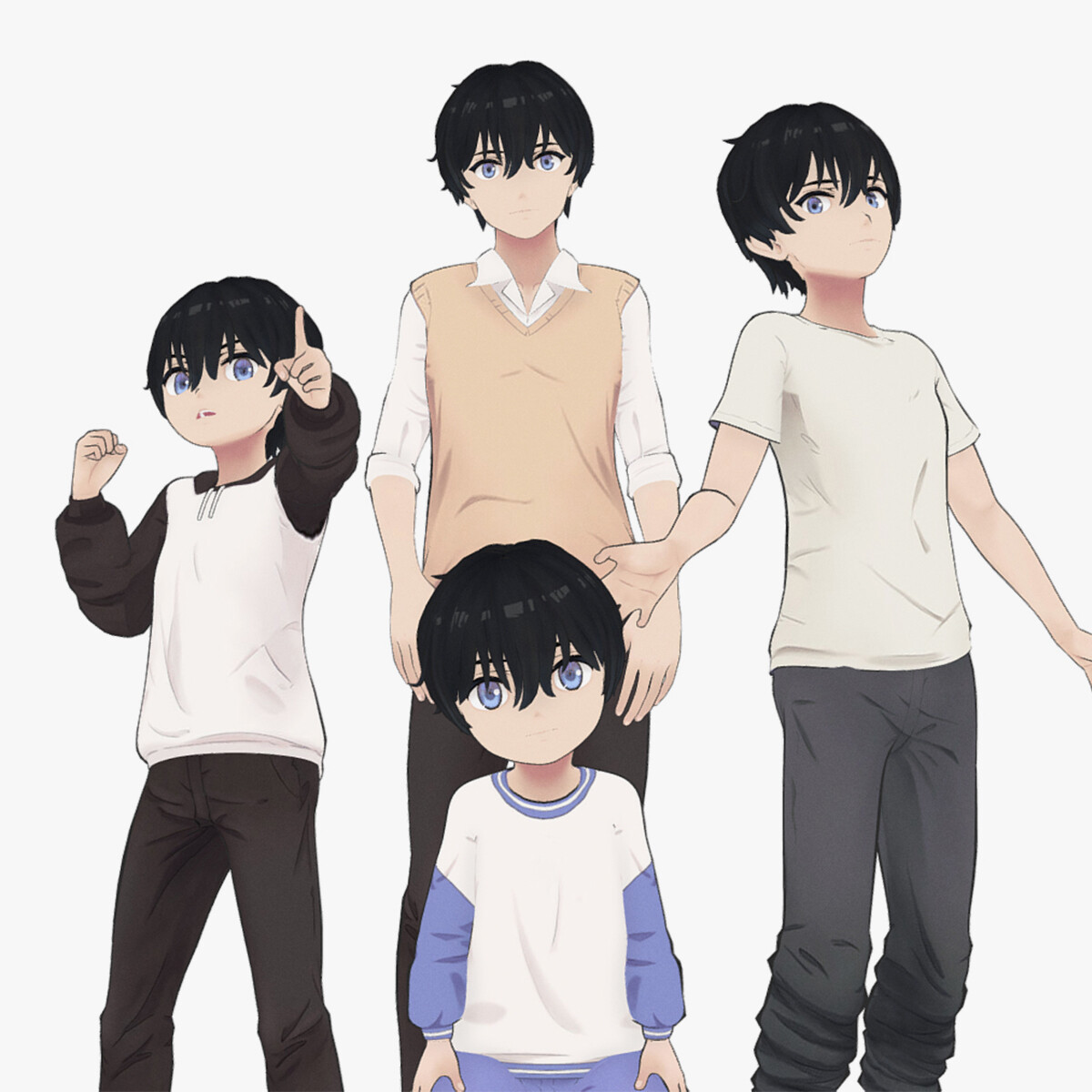 Meng Low - Anime Male Base Mesh Age Kit