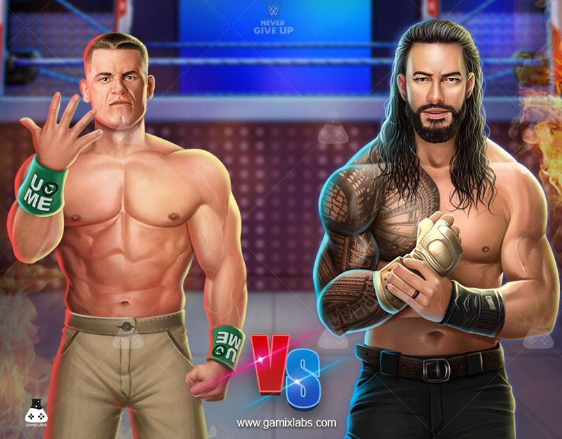 ArtStation - Never Give Up: John Cena Vs Roman Reigns WWE Slot Theme ...