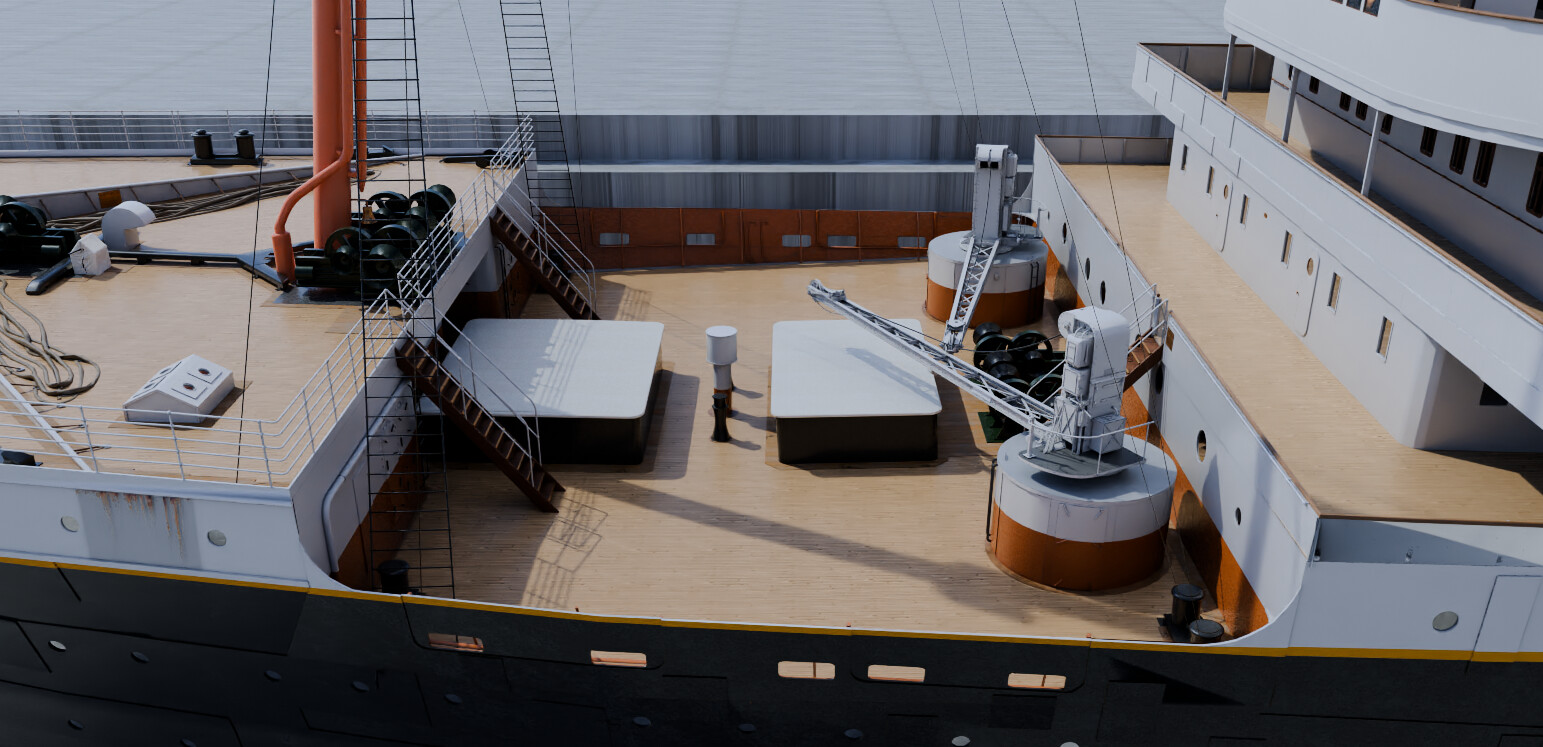 ArtStation - Closeups of Forecastle, Forward Well Deck, Aft Well Deck, and Poop Decks
