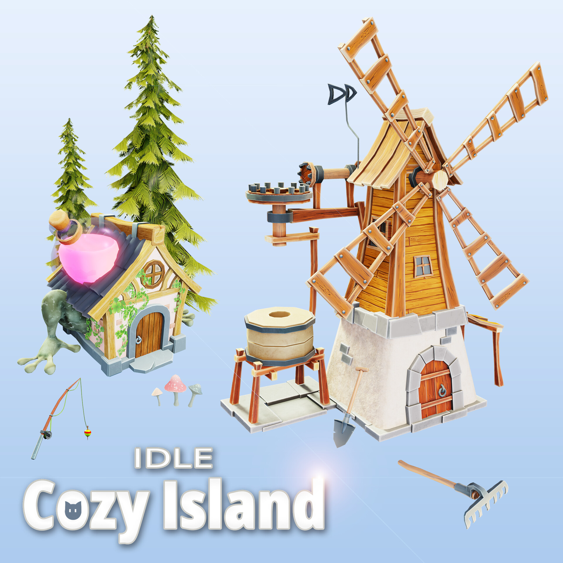 ArtStation - Idle Cozy Island - Levels & Props