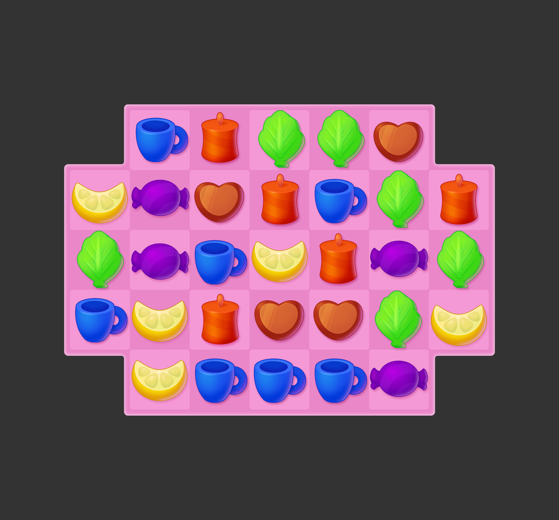 ArtStation - Match-3 Game Icons - Tea Party