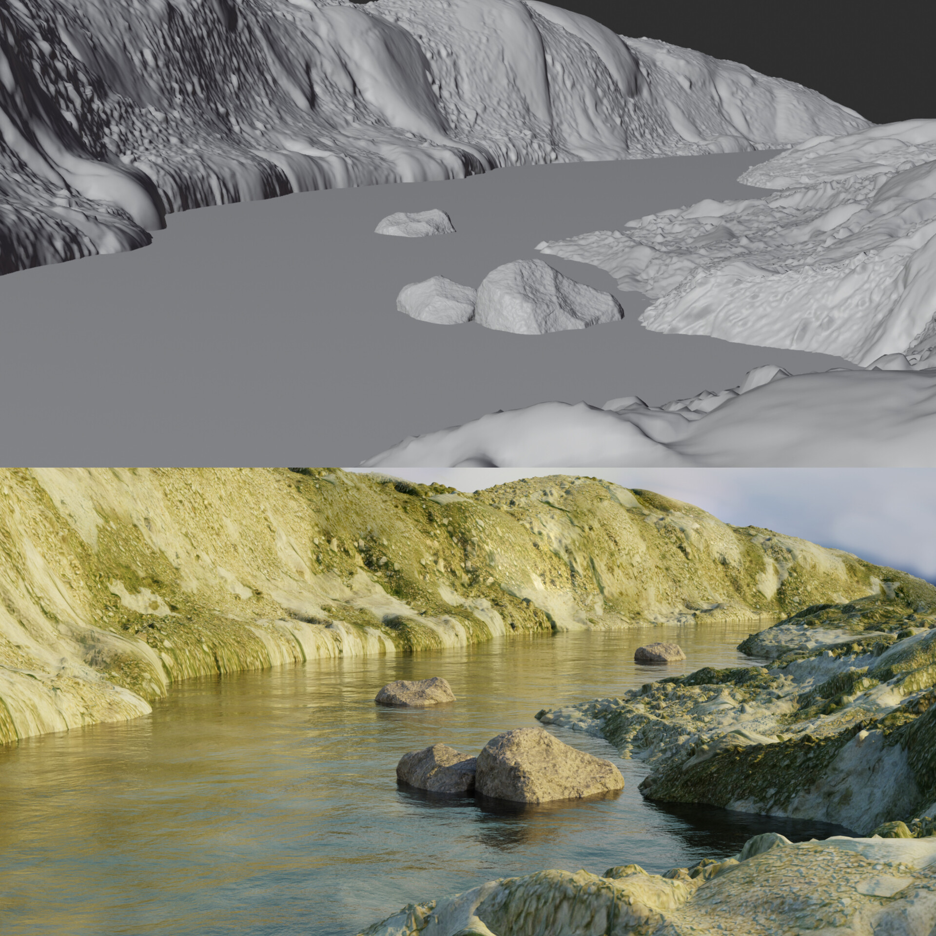 ArtStation - environment (river)