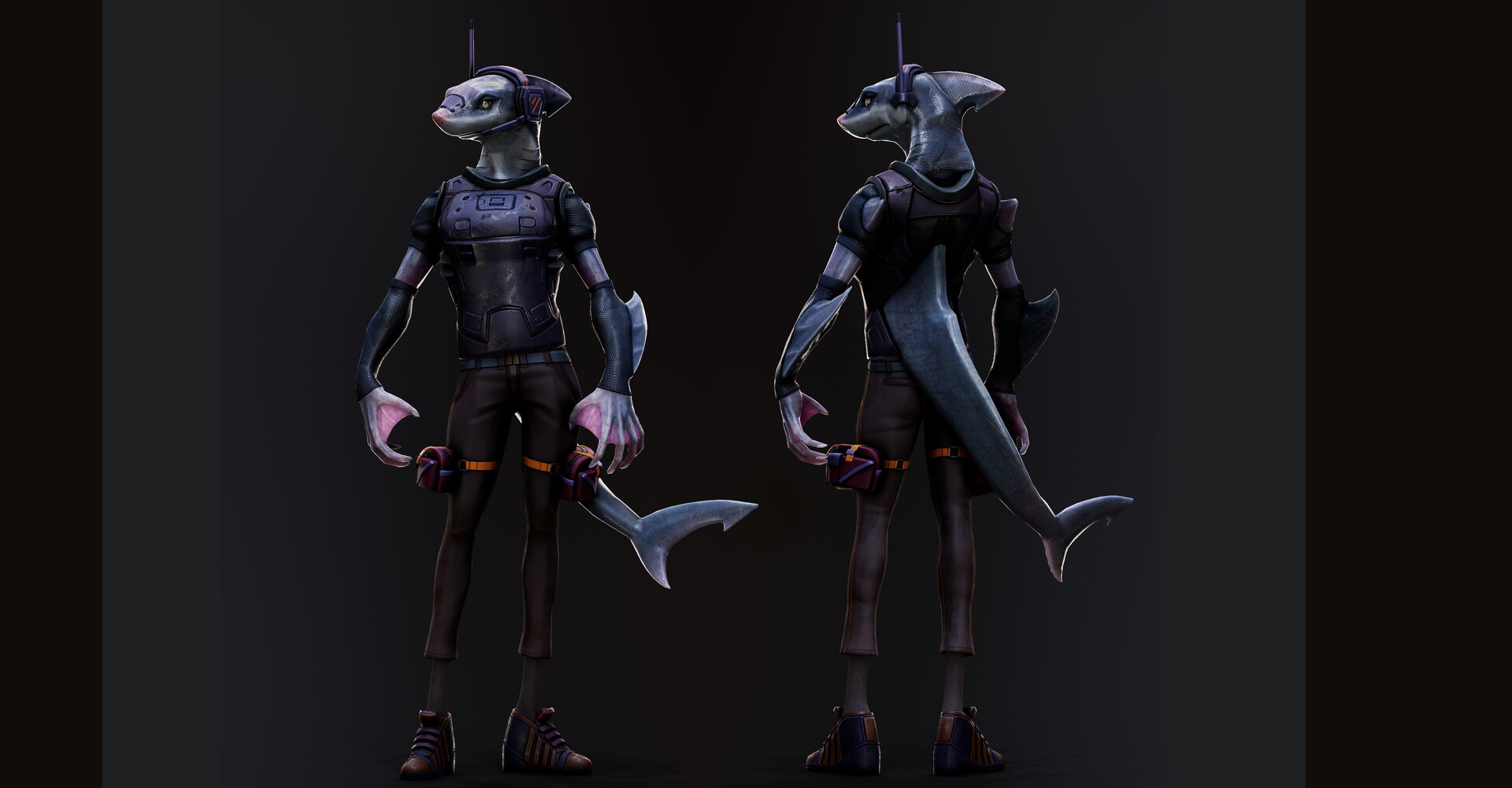 ArtStation - Shark Humanoid ( Game Ready Model - Real Time )