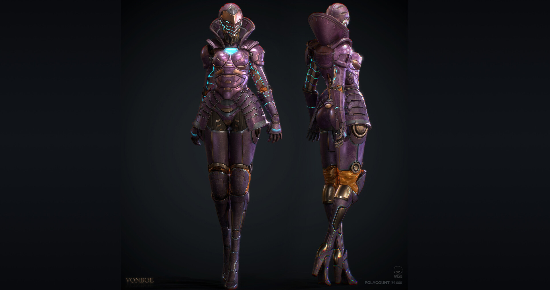 ArtStation - Mech Suit Female ( Game Ready Model - Real Time )