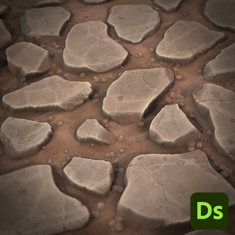 ArtStation - Stylized Stone Floor Tile Material _ Substance Designer