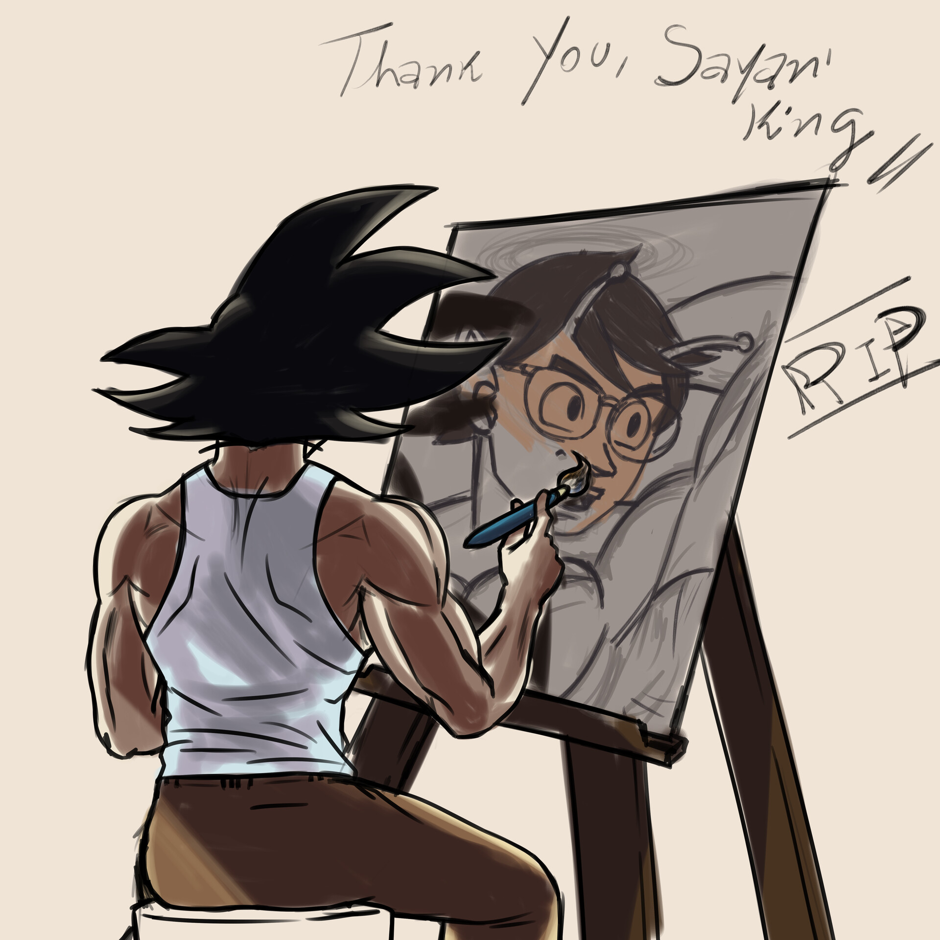 ArtStation - R.I.P Akira Toriyama (GOKU painting)