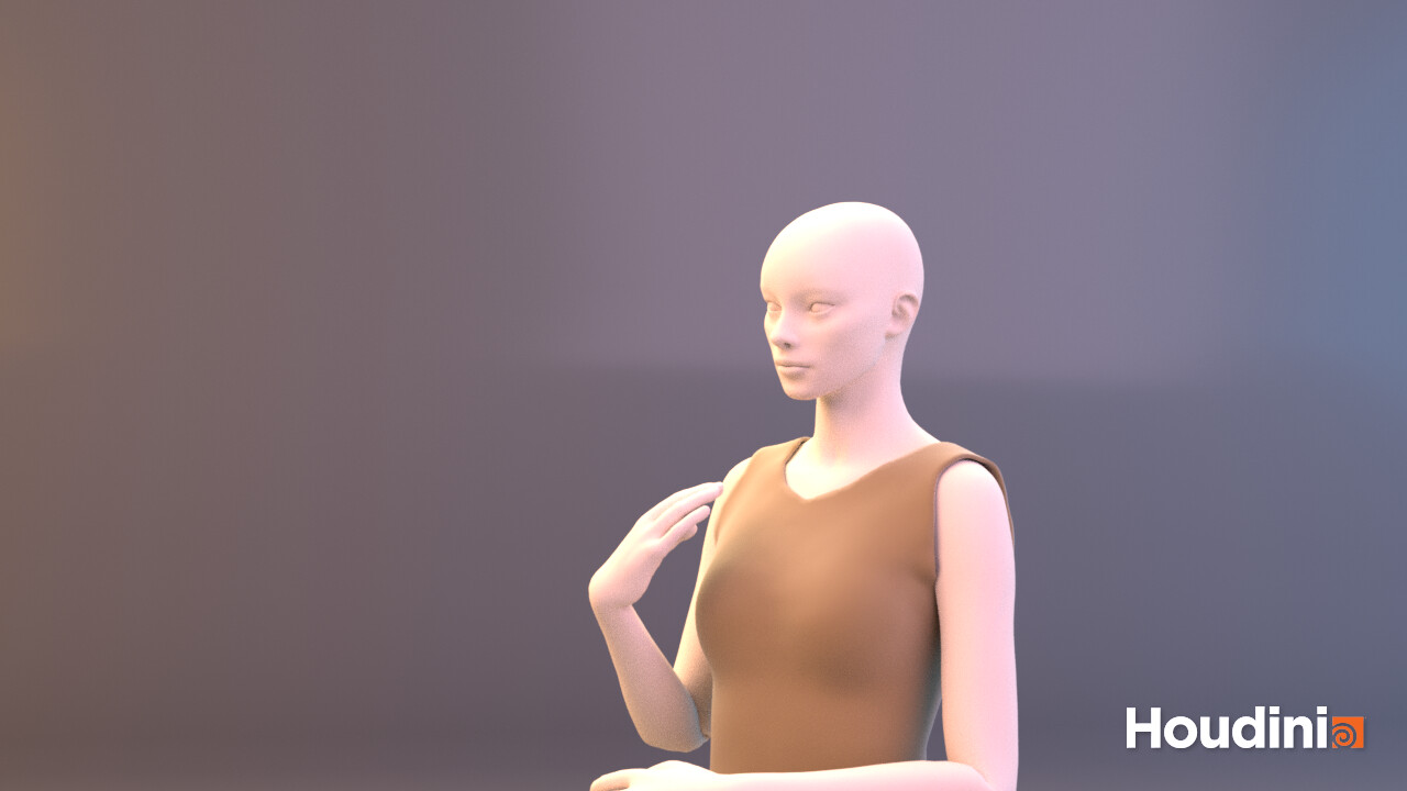 ArtStation - Women Cloth SIM Houdini