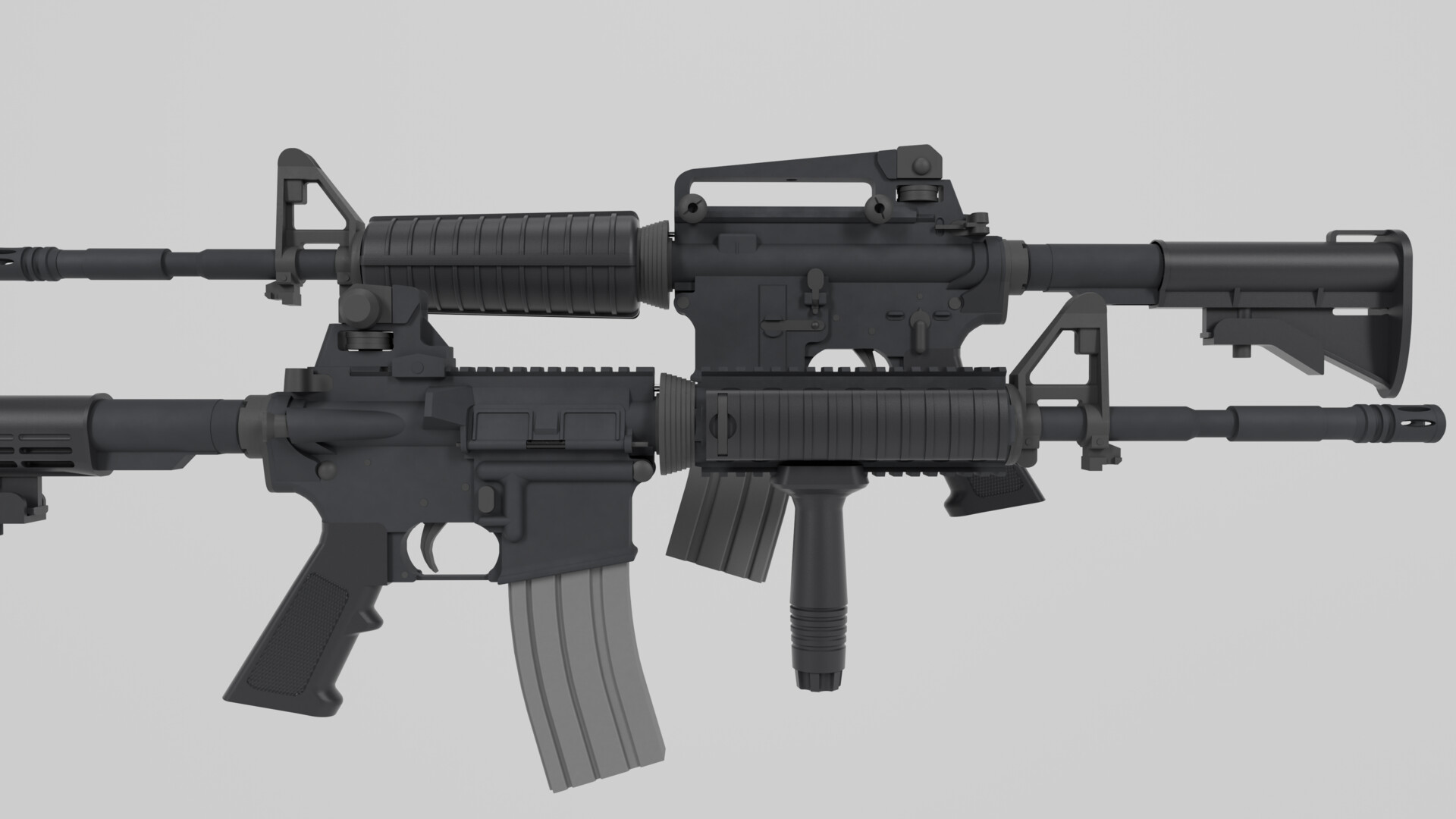 ArtStation - Blender Practice: M4A1/ M4 Carbine