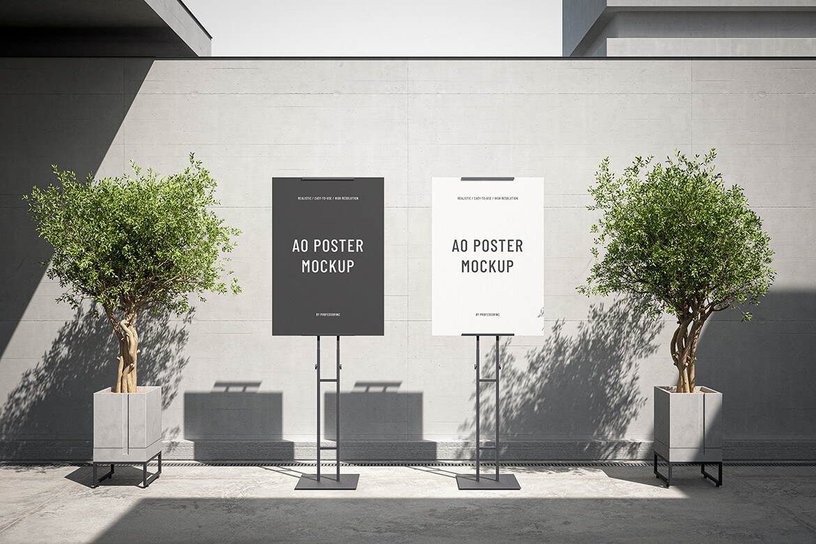 ArtStation - Portrait A0 Poster Mockup Set