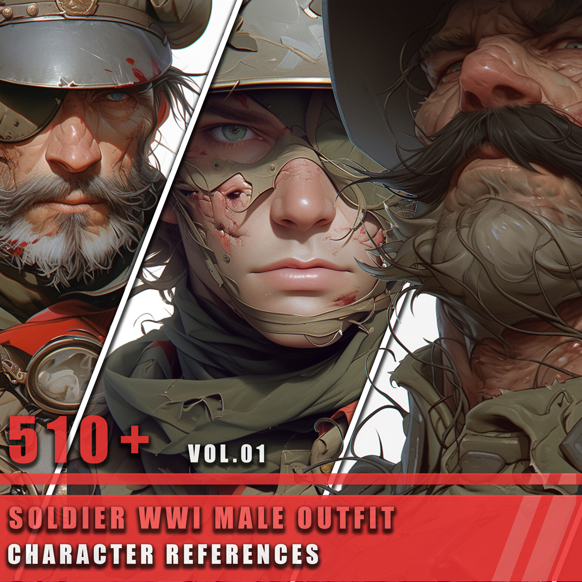 ArtStation - 510+ Soldier WWI Male Outfit - Character References Vol.01