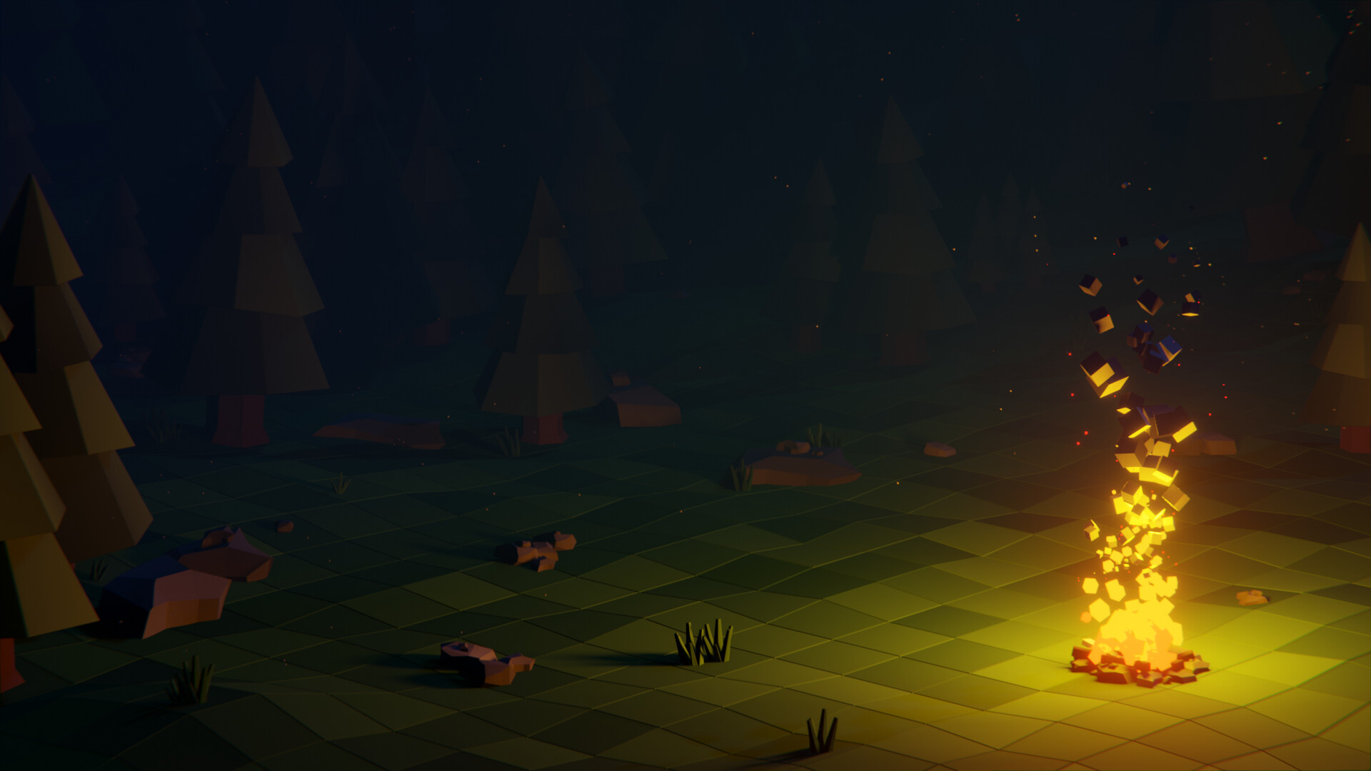 ArtStation - Low-Poly Campfire