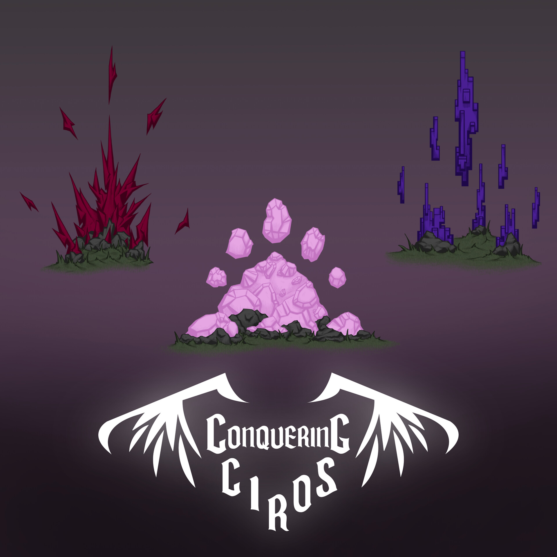 ArtStation - Conquering Ciros - Crystal Monuments & Crystal Shard Deposits