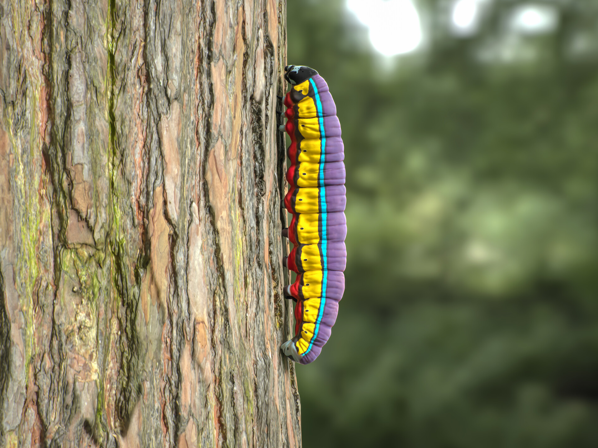 ArtStation - Rainbow caterpillar