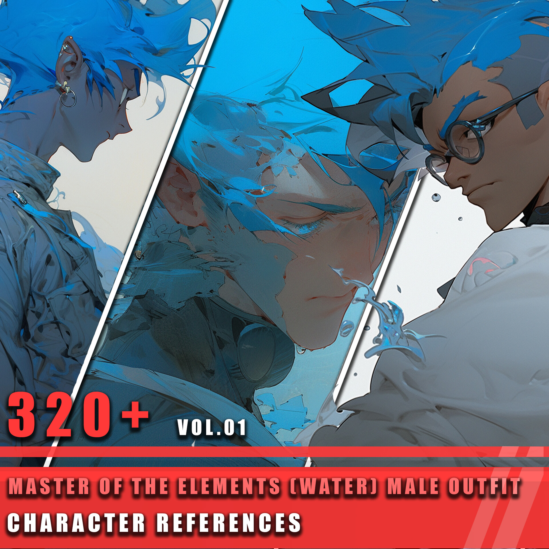 ArtStation - 320+ Master of the Elements WATER Male Outfit - Character ...