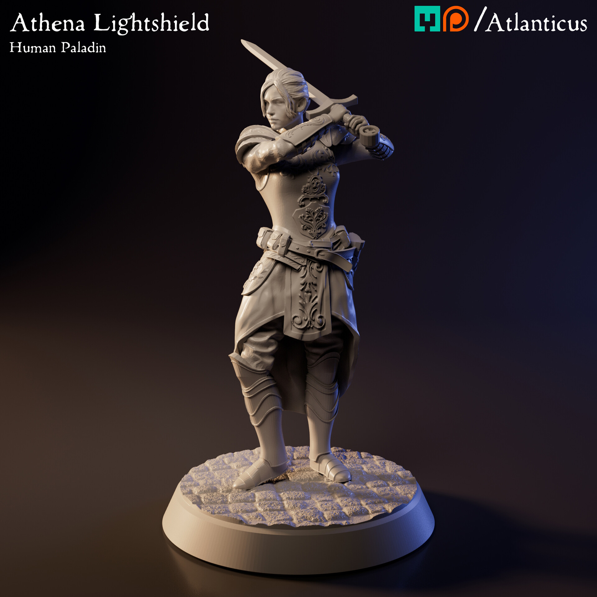ArtStation - Human Paladin - Athena Lightshield - Sword 2H