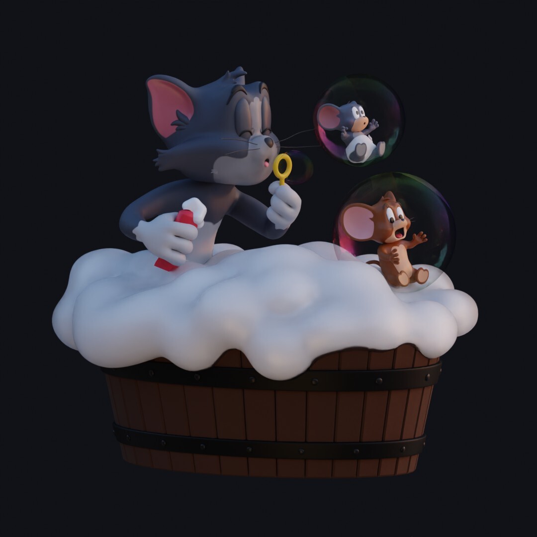 ArtStation - Tom & Jerry bubble bath