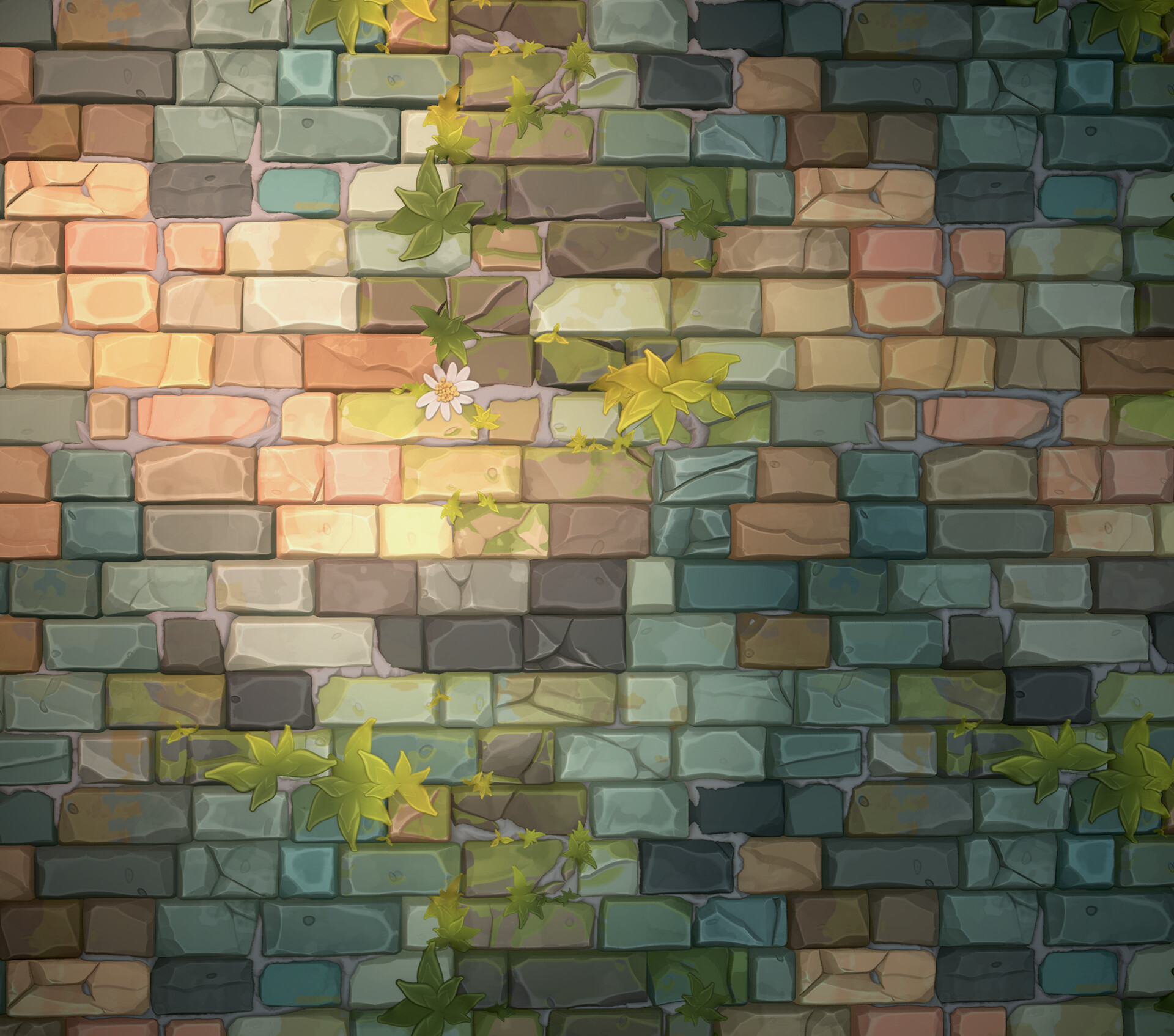 ArtStation - Stylized fantasy Brick wall