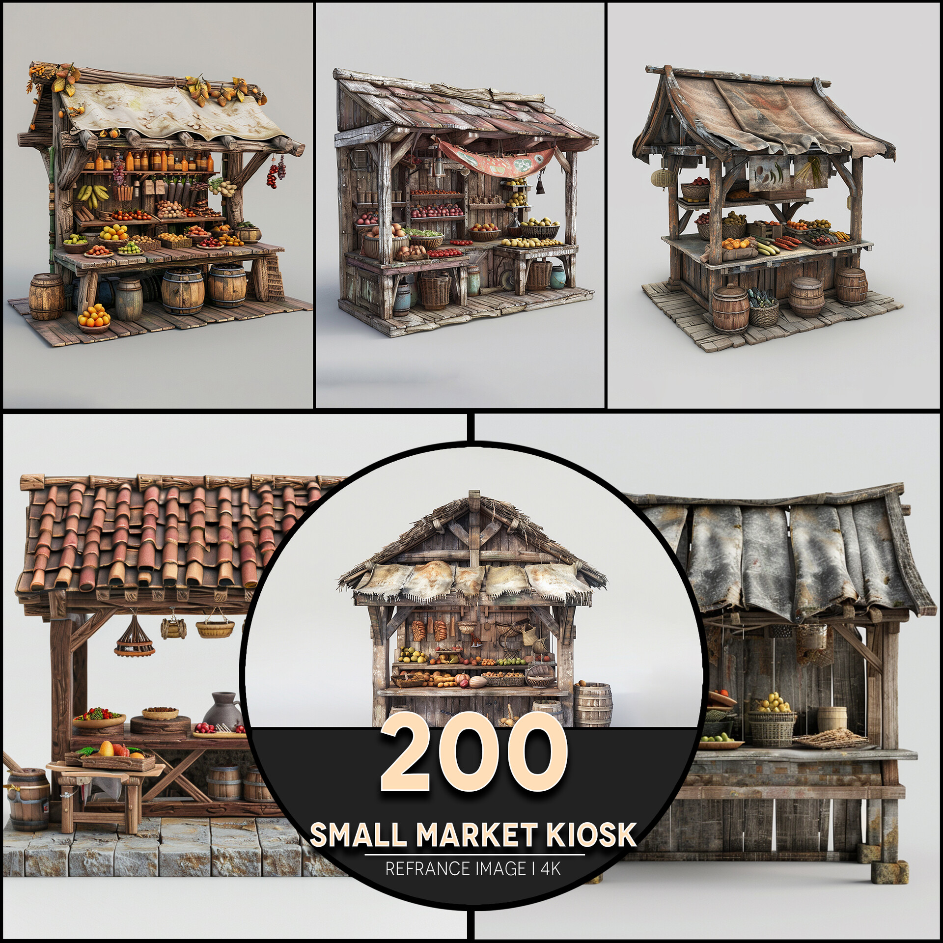 ArtStation - Small Market Kiosk 4K Reference/Concept Images