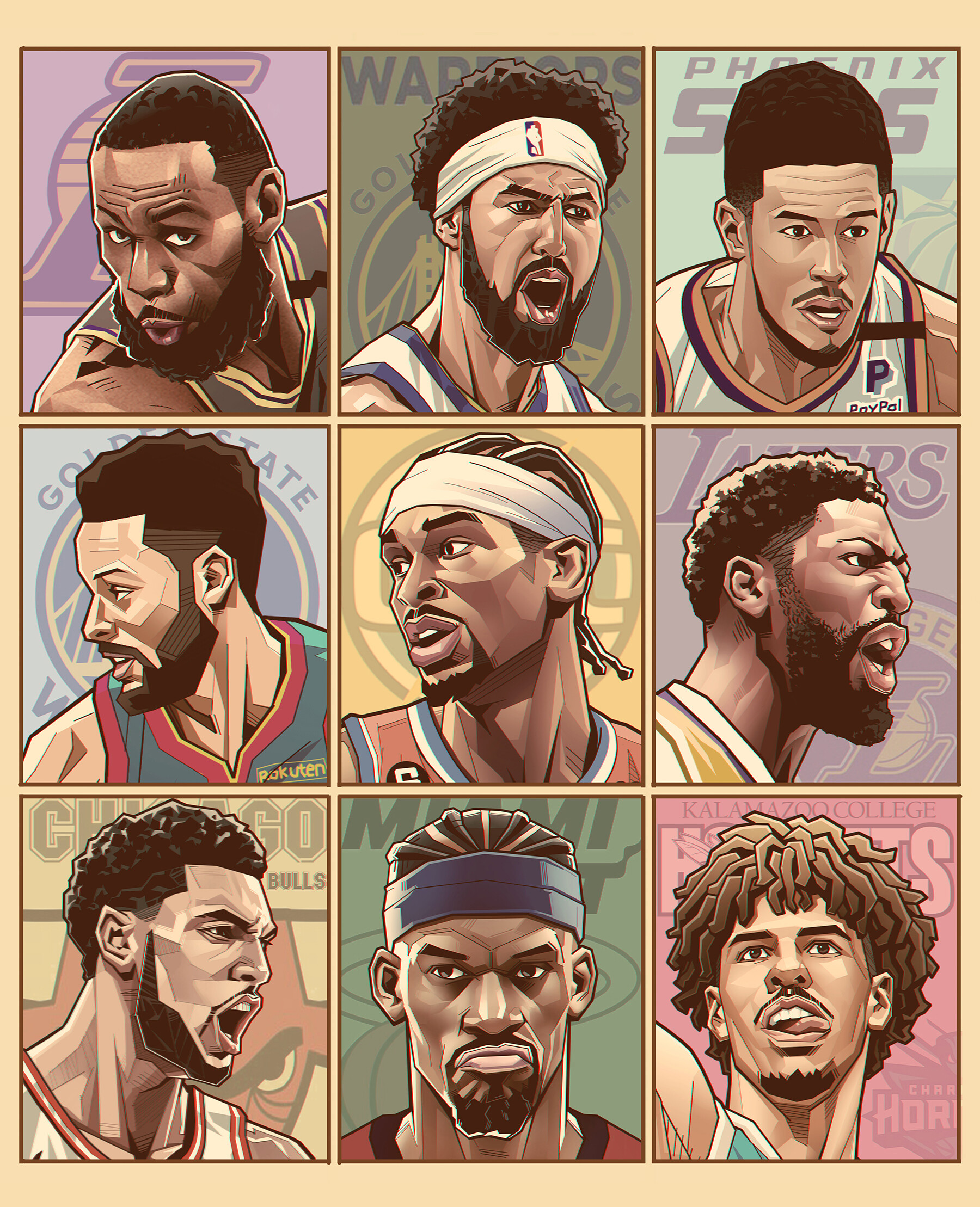 ArtStation - NBA star illustrations